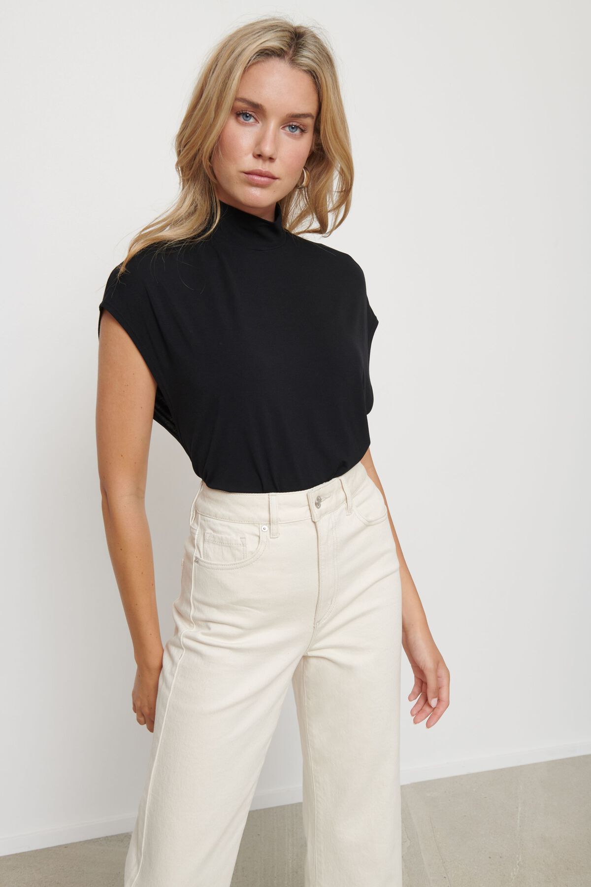 Dynamite Joan Drop Sleeve Mock Neck Top - 10006059706V