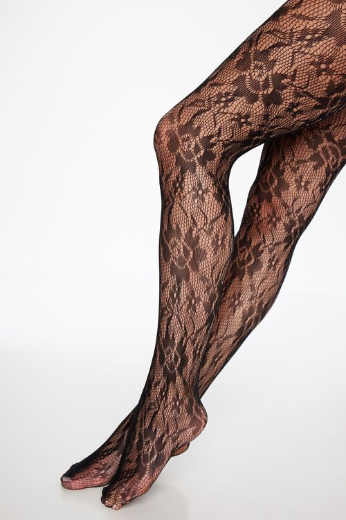 black rose pattern tights