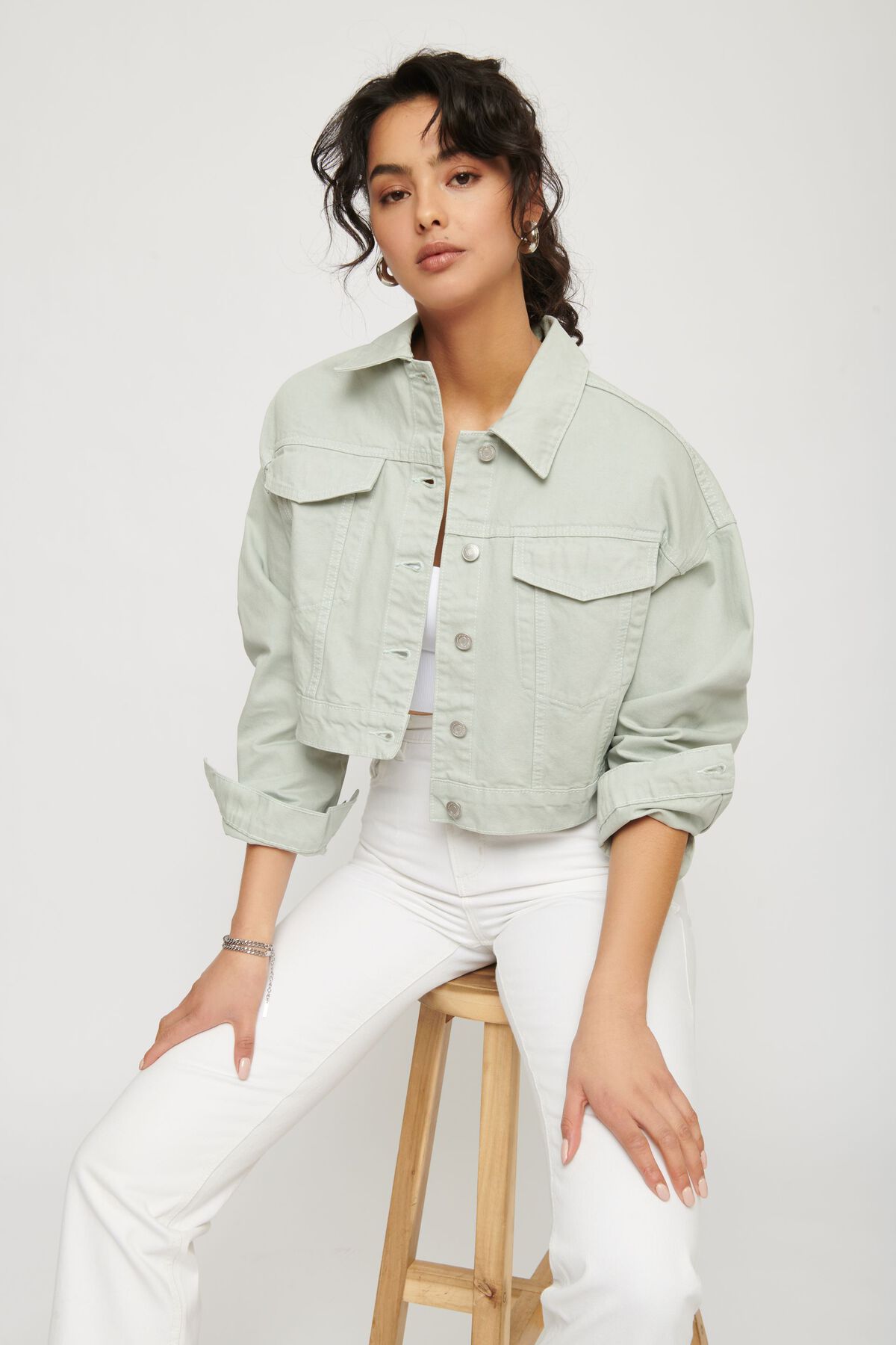 Dynamite Crop Denim Jacket - 10006424603Q