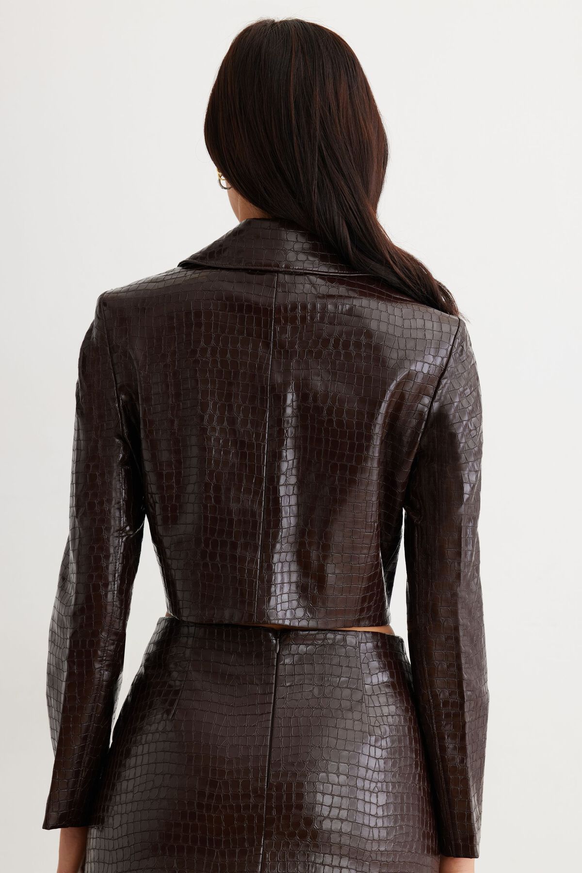 Dynamite Crocodile Faux Leather Blazer - 1000746875PH