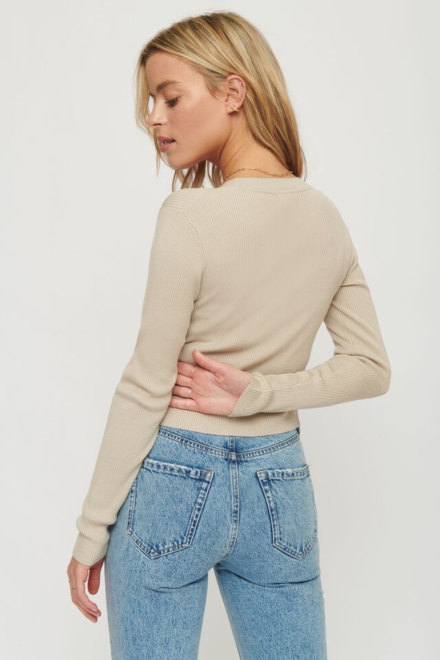 V-Neck Sweater Cardigan | Dynamite