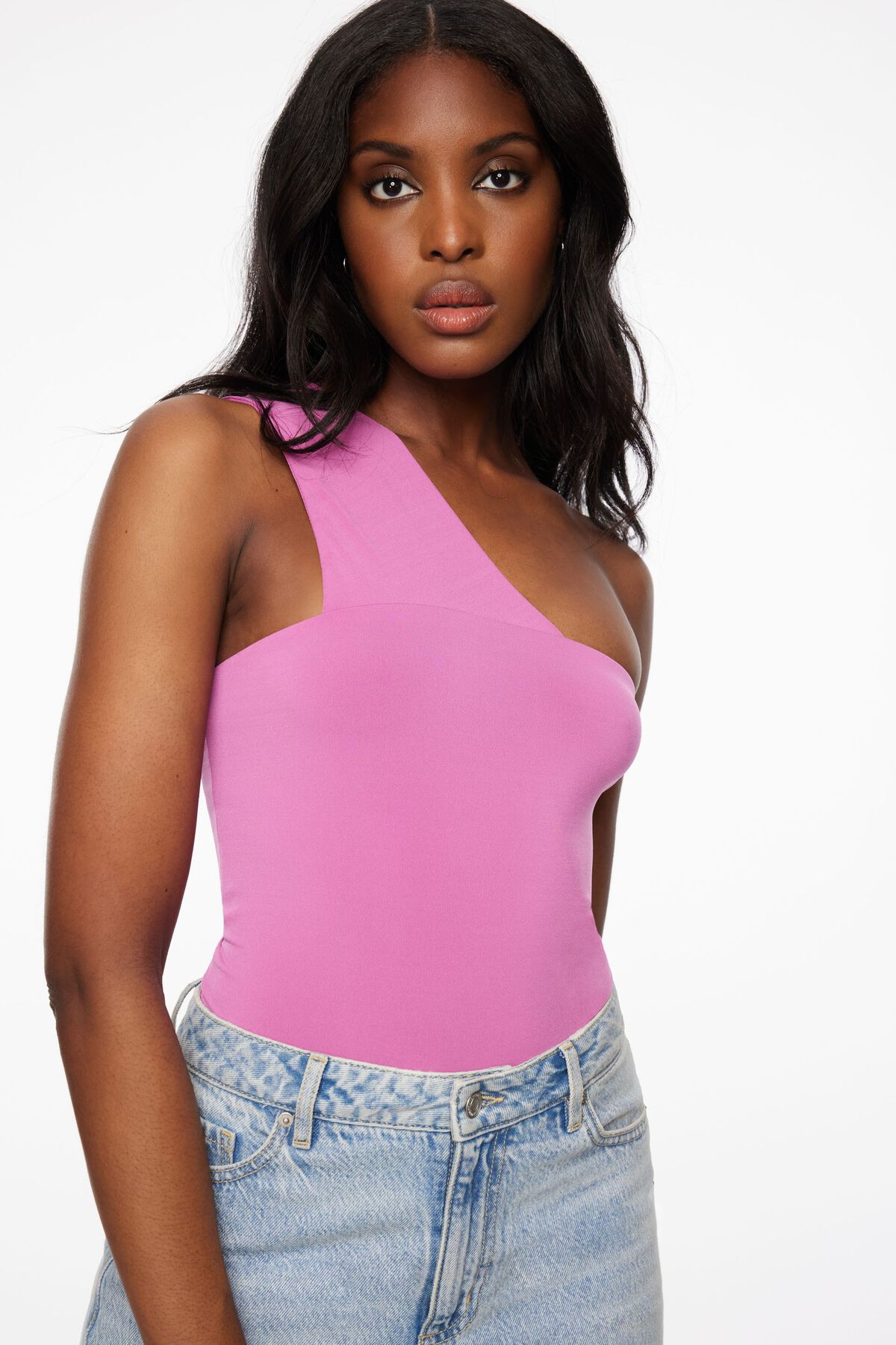 Sculpt One Shoulder Bodysuit Purple | Dynamite