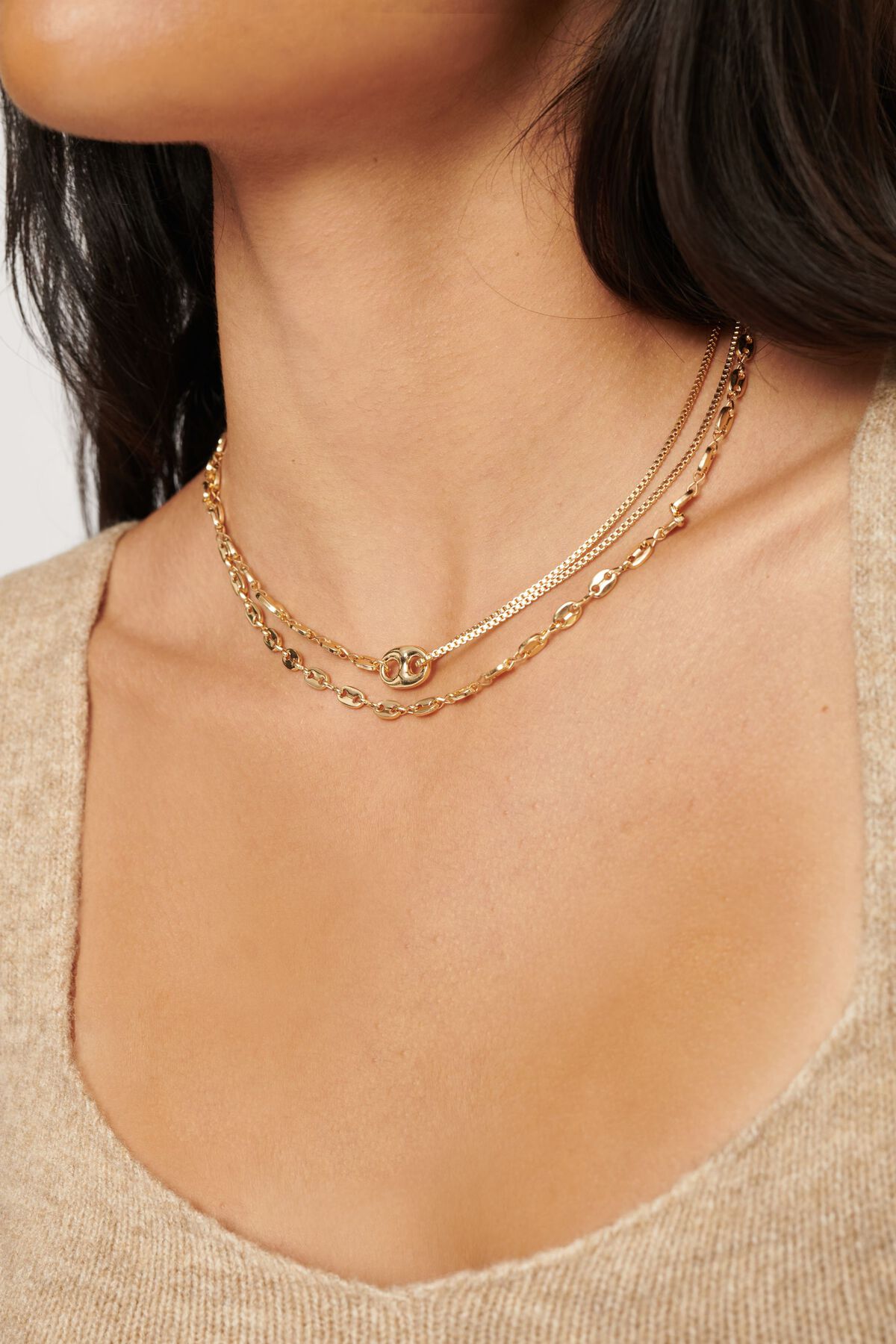 Dynamite Gold Link Choker Necklace - 1000706952DA