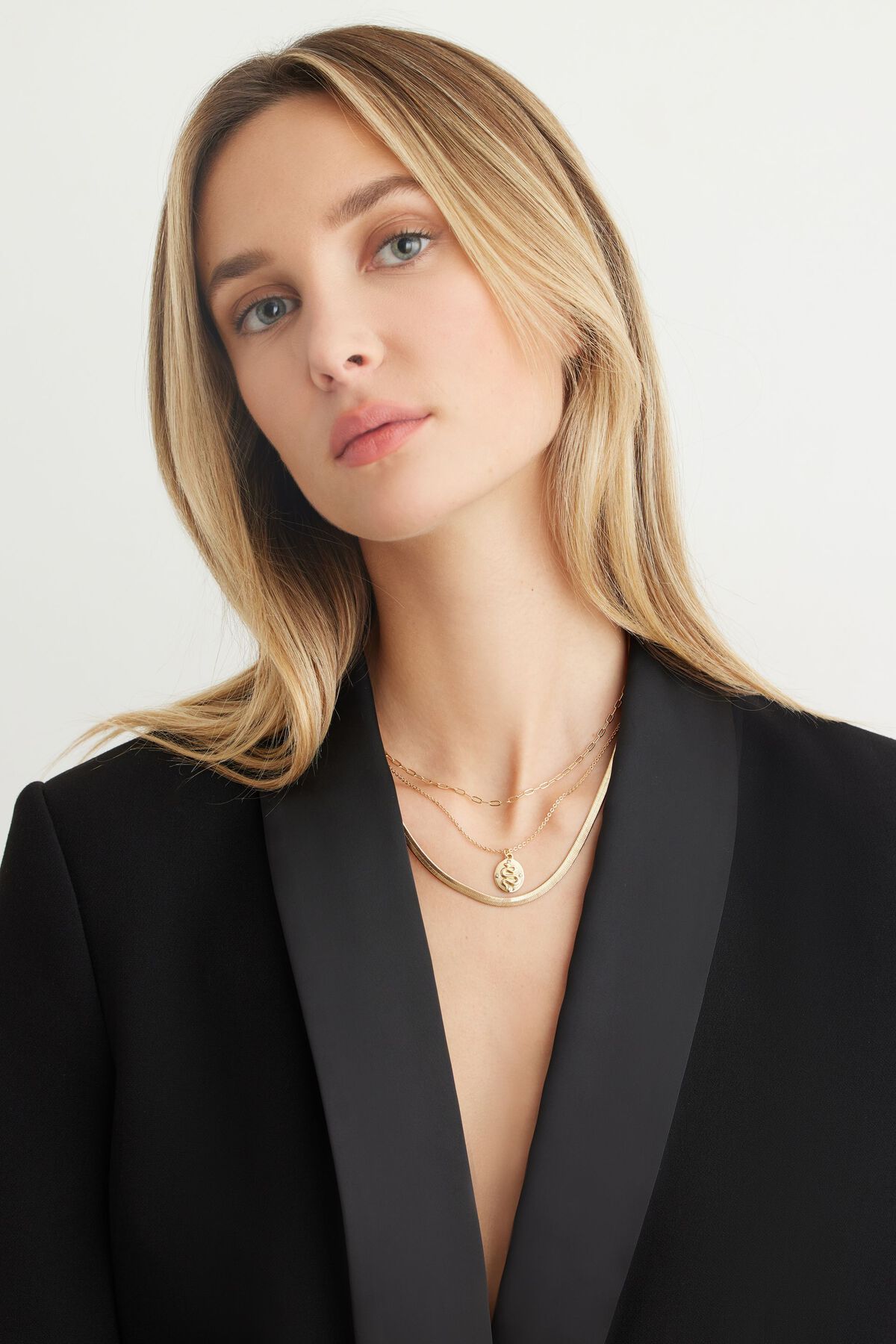 Layered Snake Medallion Necklace | Dynamite