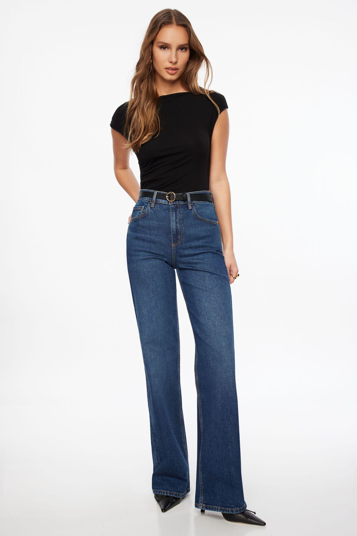 Heidi Wide Leg Jeans Blue | Dynamite