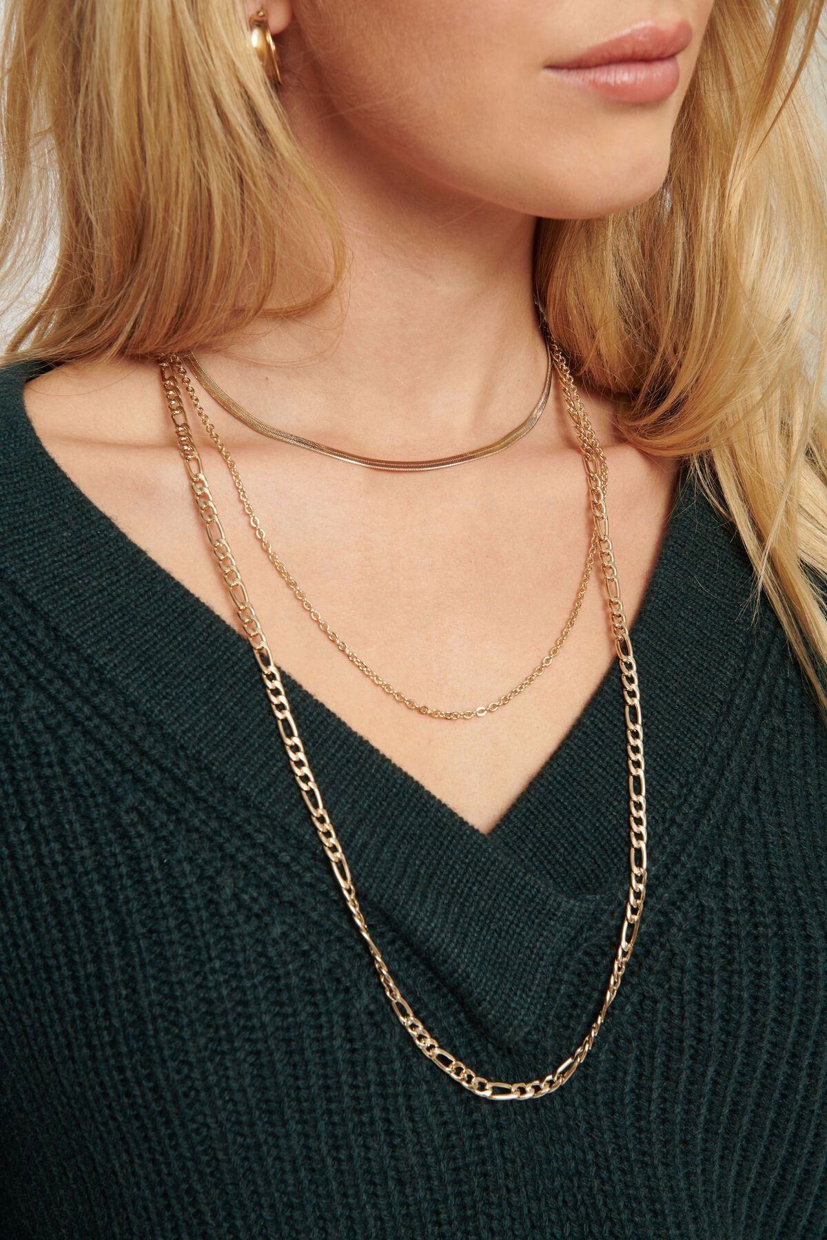 Dynamite 3-Pack Long Snake & Curb Chain Necklace - 100063490830