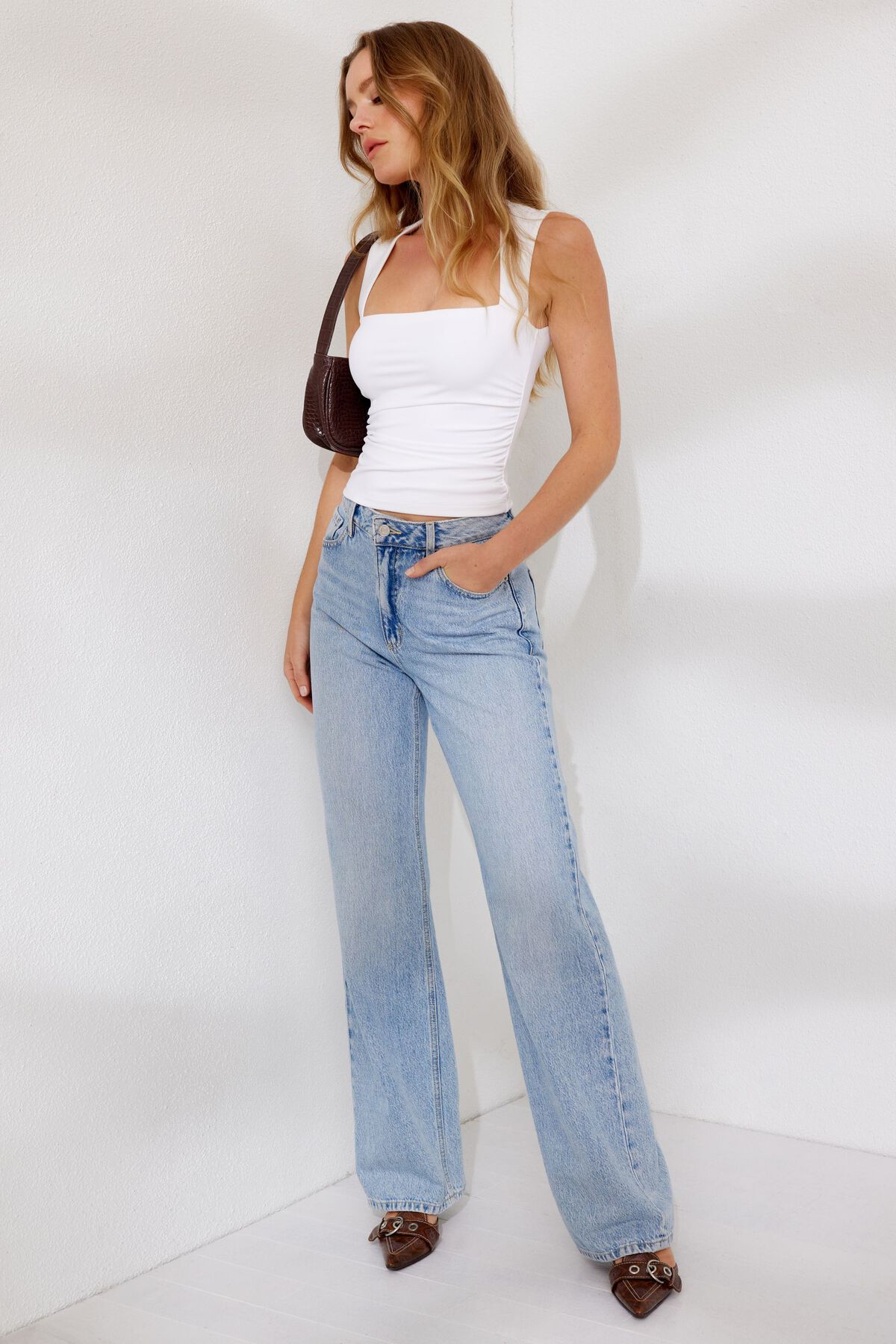 Heidi Wide Leg Jeans Blue | Dynamite