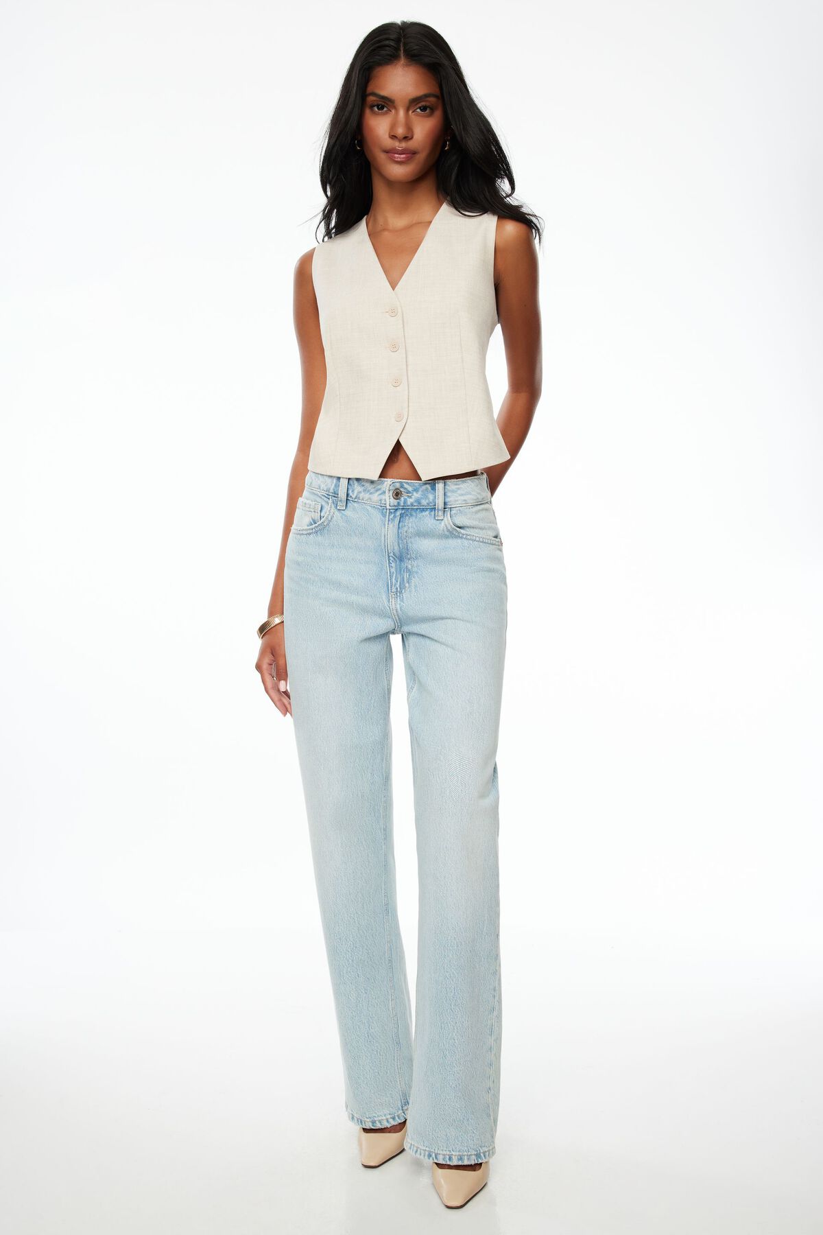 Mika Relaxed Straight Jeans BLUE | Dynamite