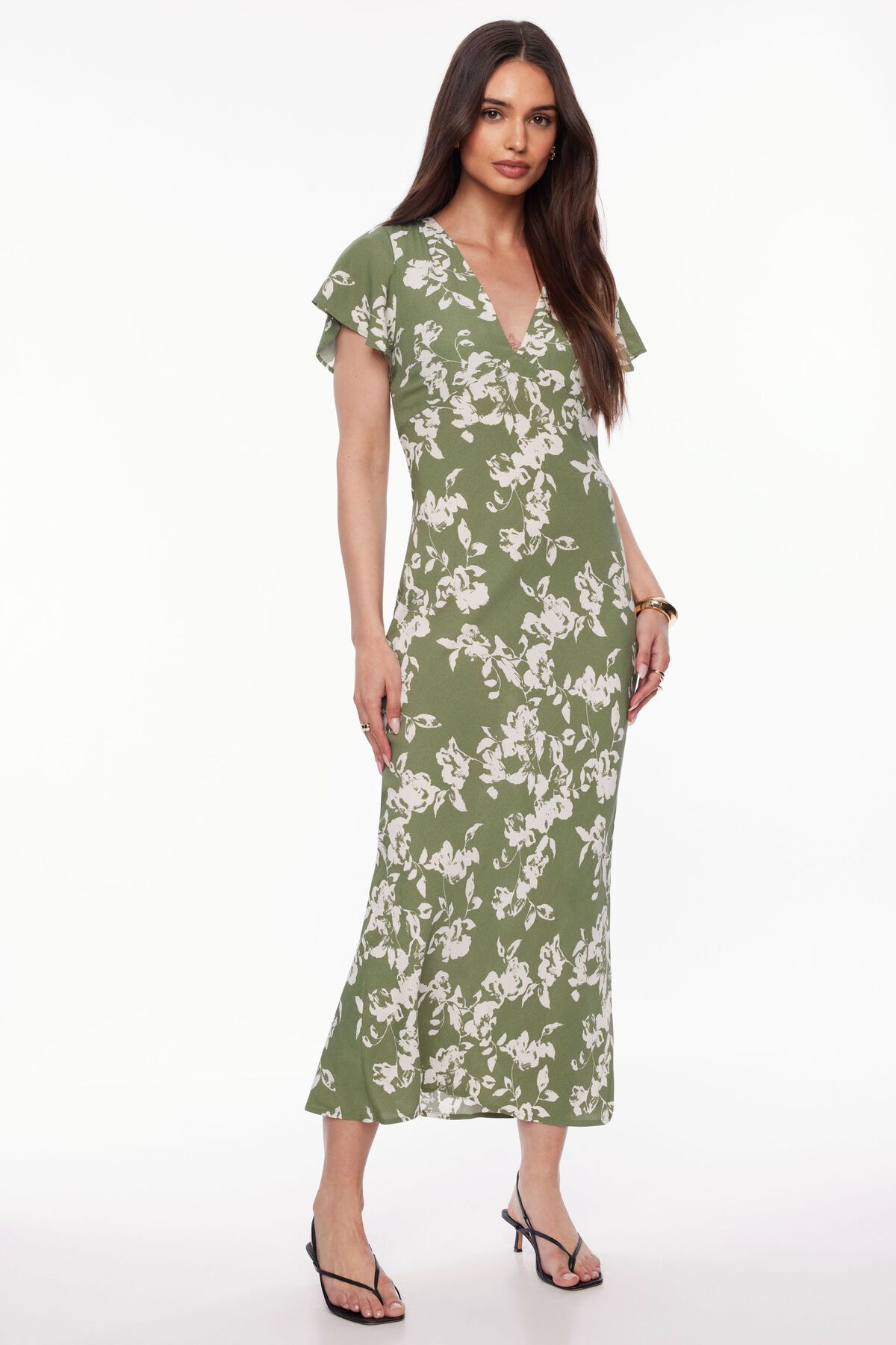 Soraya Floral Maxi Dress Green | Dynamite