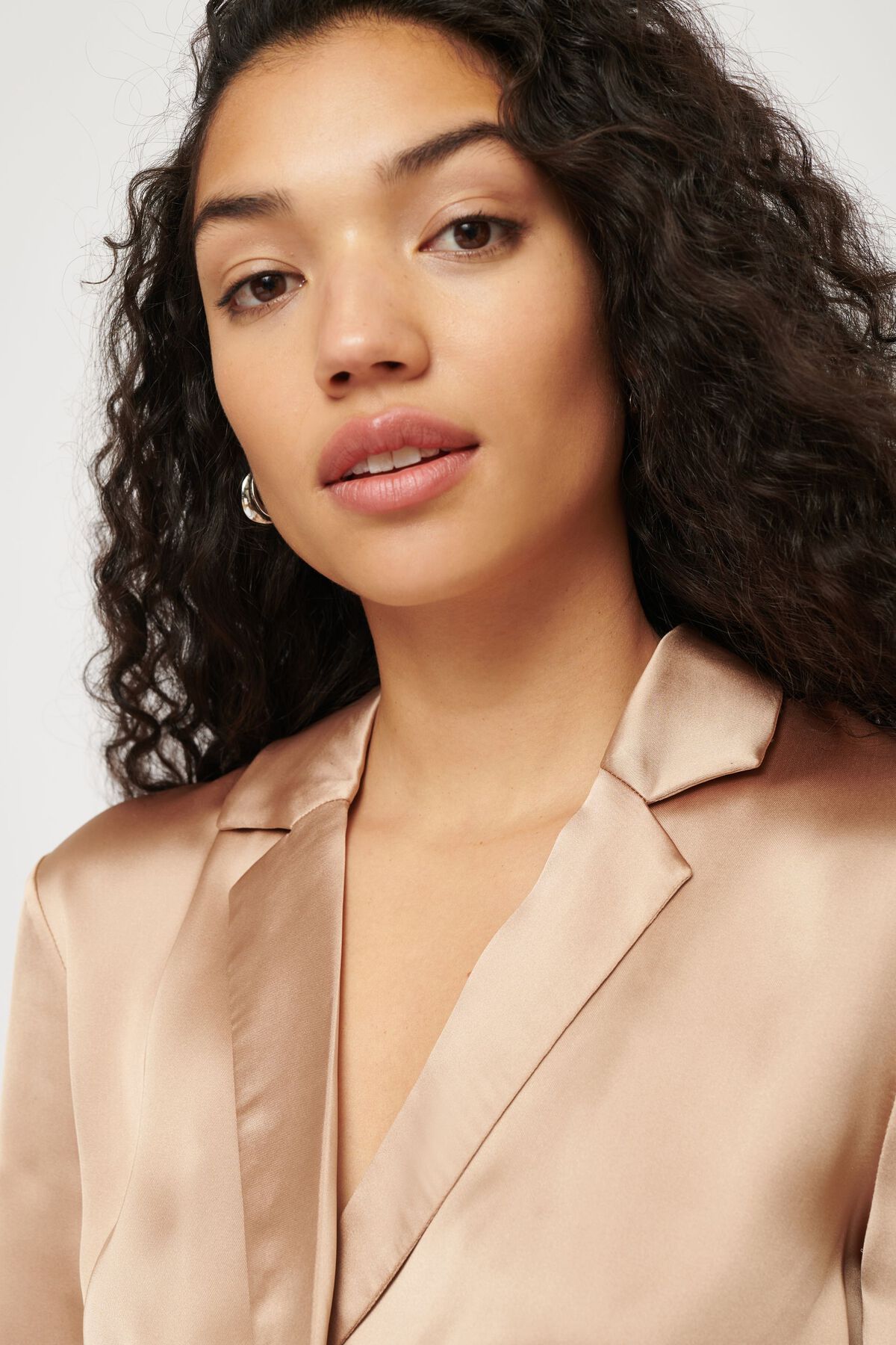 Dynamite River Satin Wrap Blouse - 10006709008H