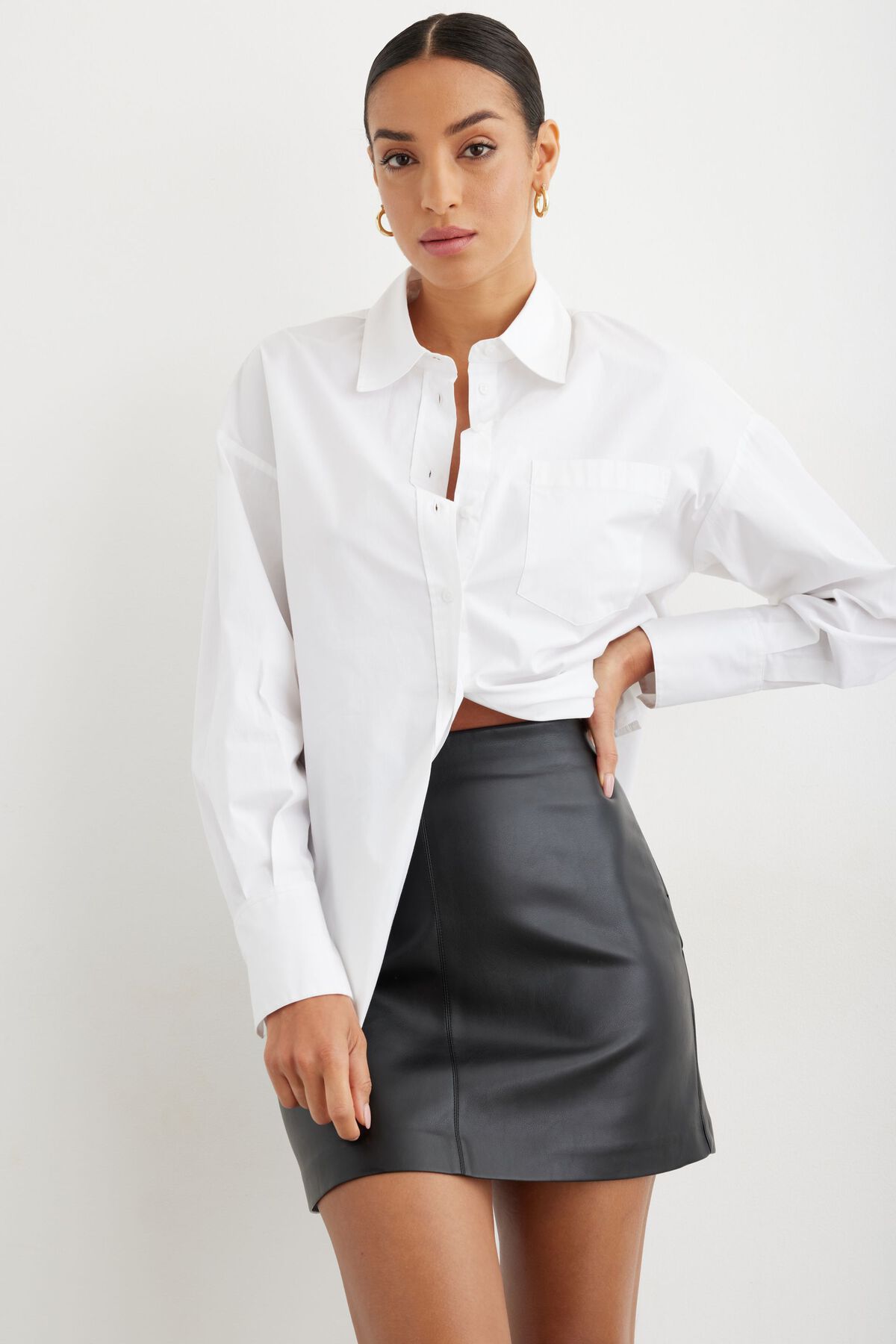 Susie Mini Faux Leather Skirt | Dynamite