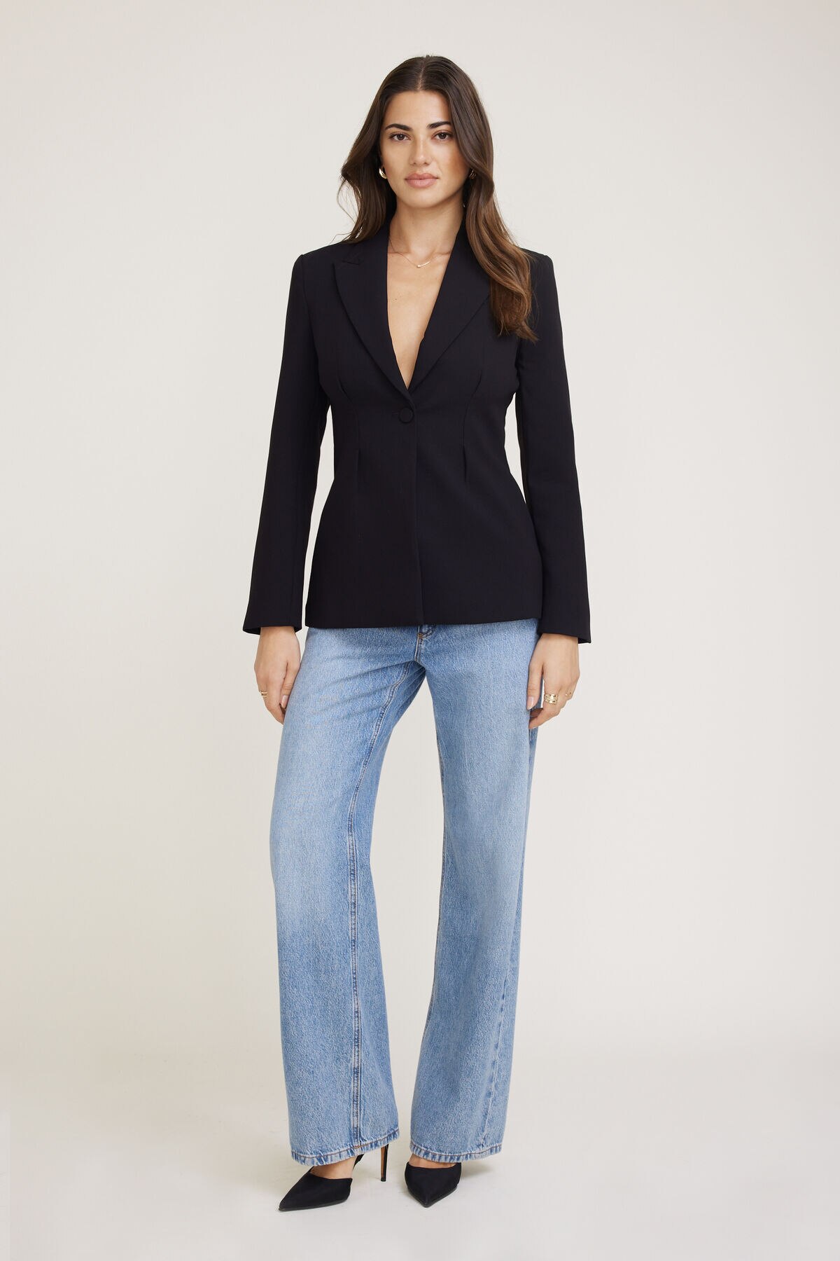 Veston ajusté à un bouton BLACK | Dynamite