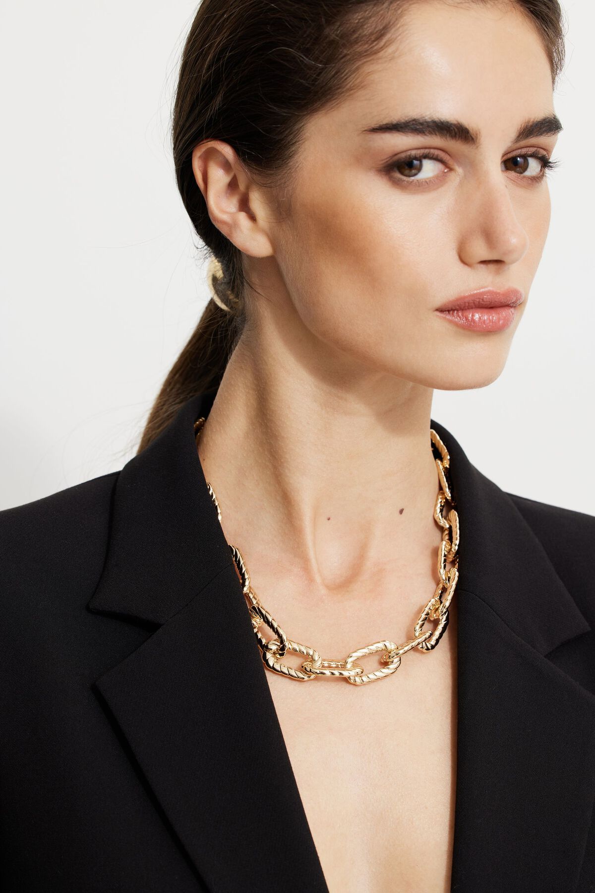 Roped Chain Link Necklace Yellow | Dynamite