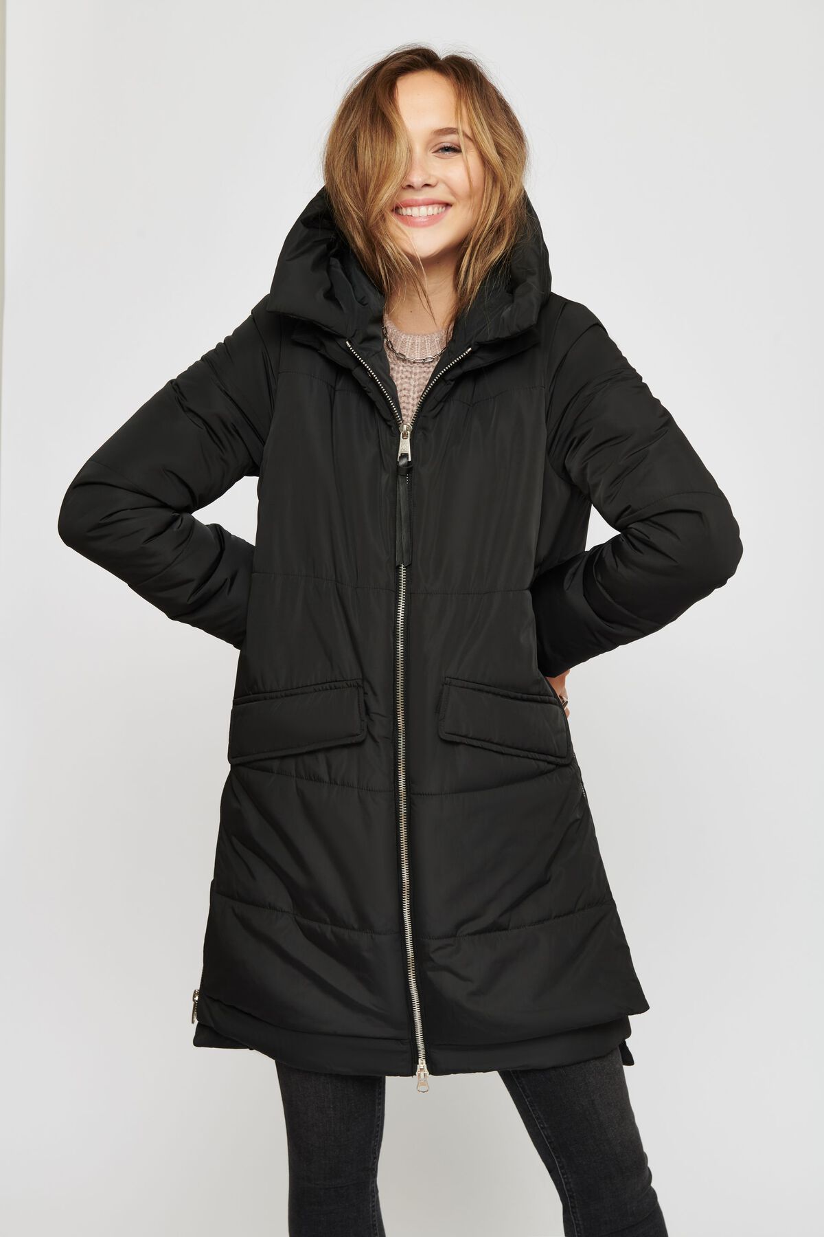 Hooded City Puffer Jacket Black | Dynamite