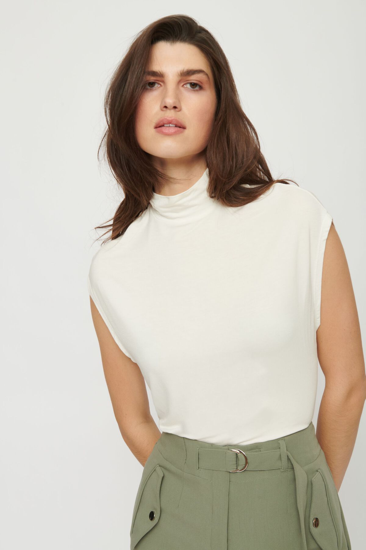 Dynamite Joan Drop Sleeve Mock Neck Top - 10006059728M