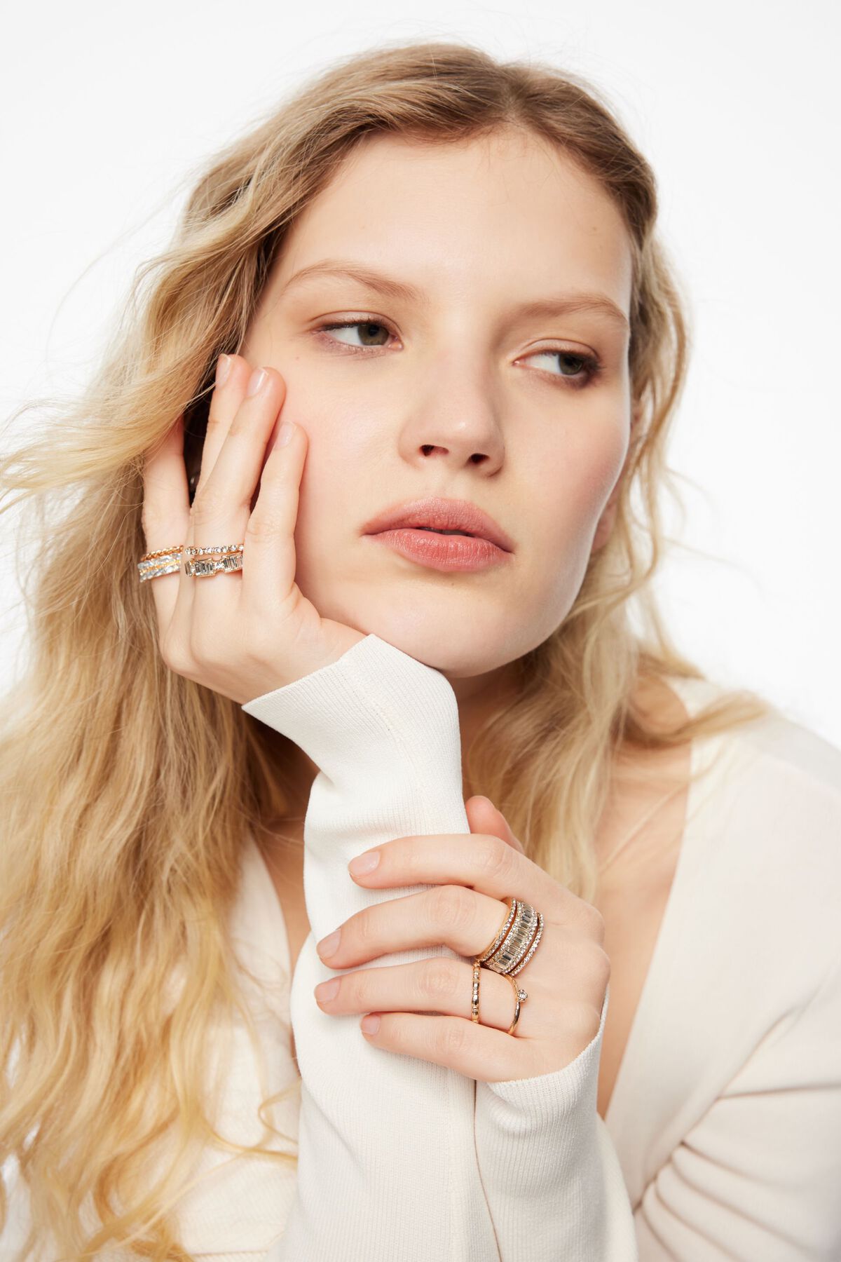 6-Pack Baguette & Marquis Rings WHITE | Dynamite