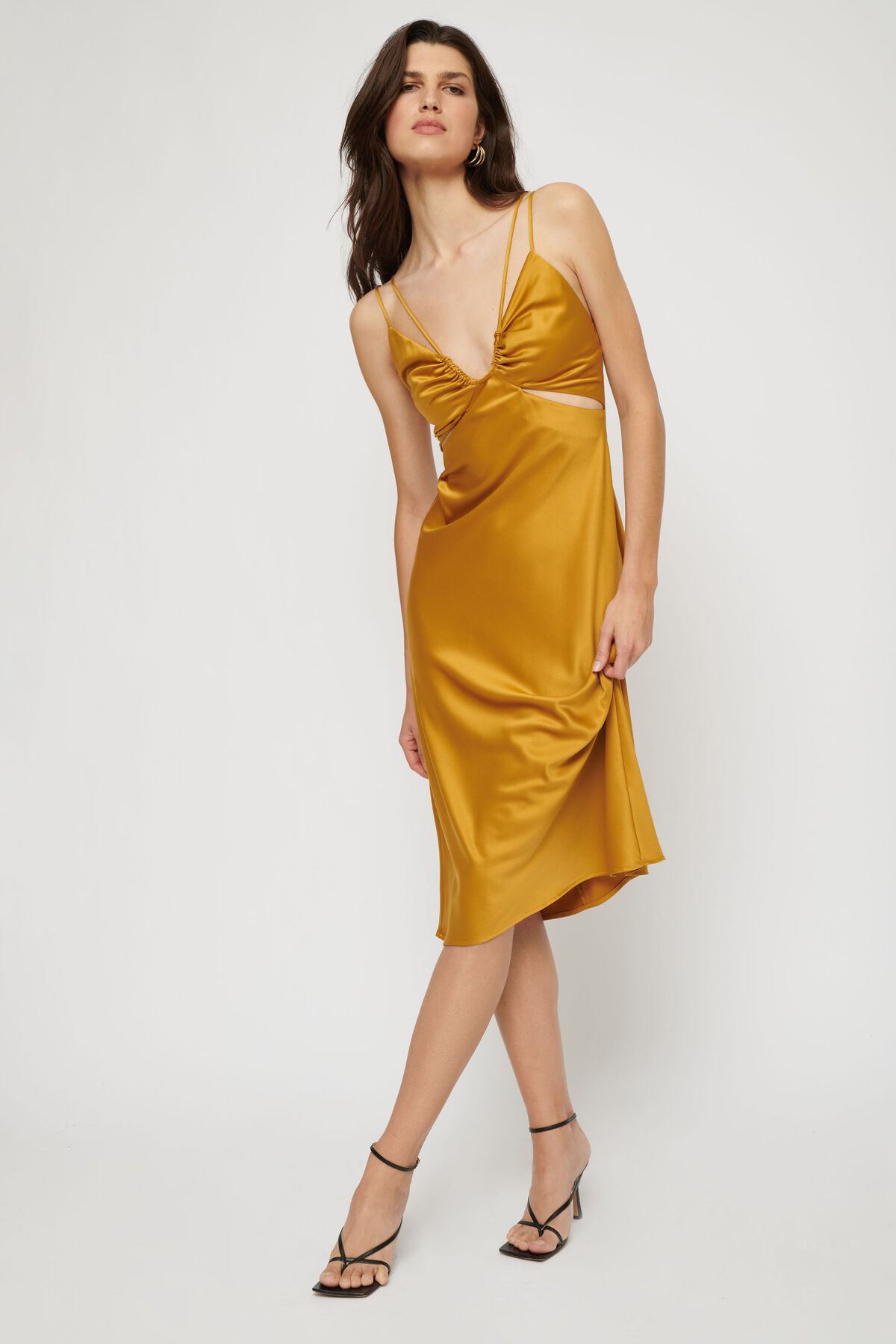 Dynamite Strappy Satin Midi Dress - 1000673632X7