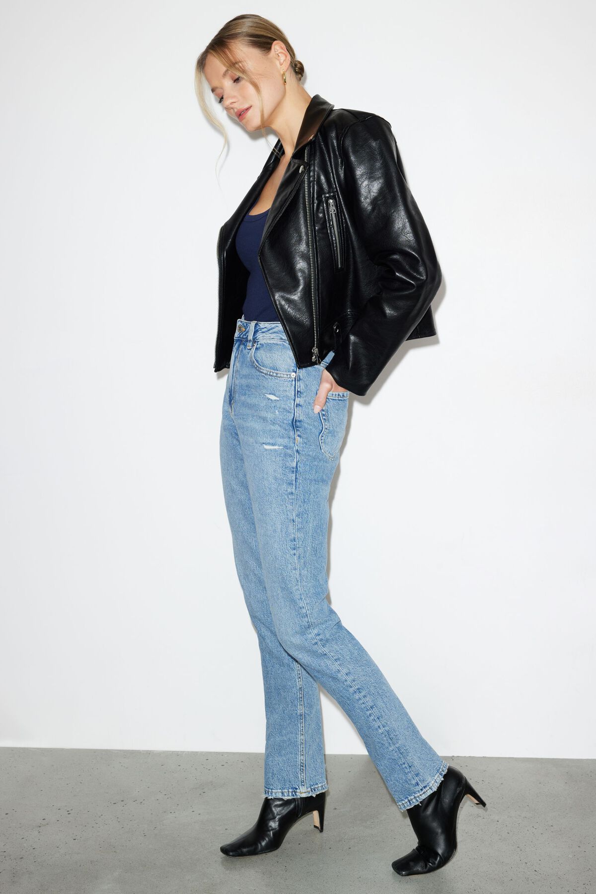 Dynamite Faux Leather Moto Jacket - 10007223106V