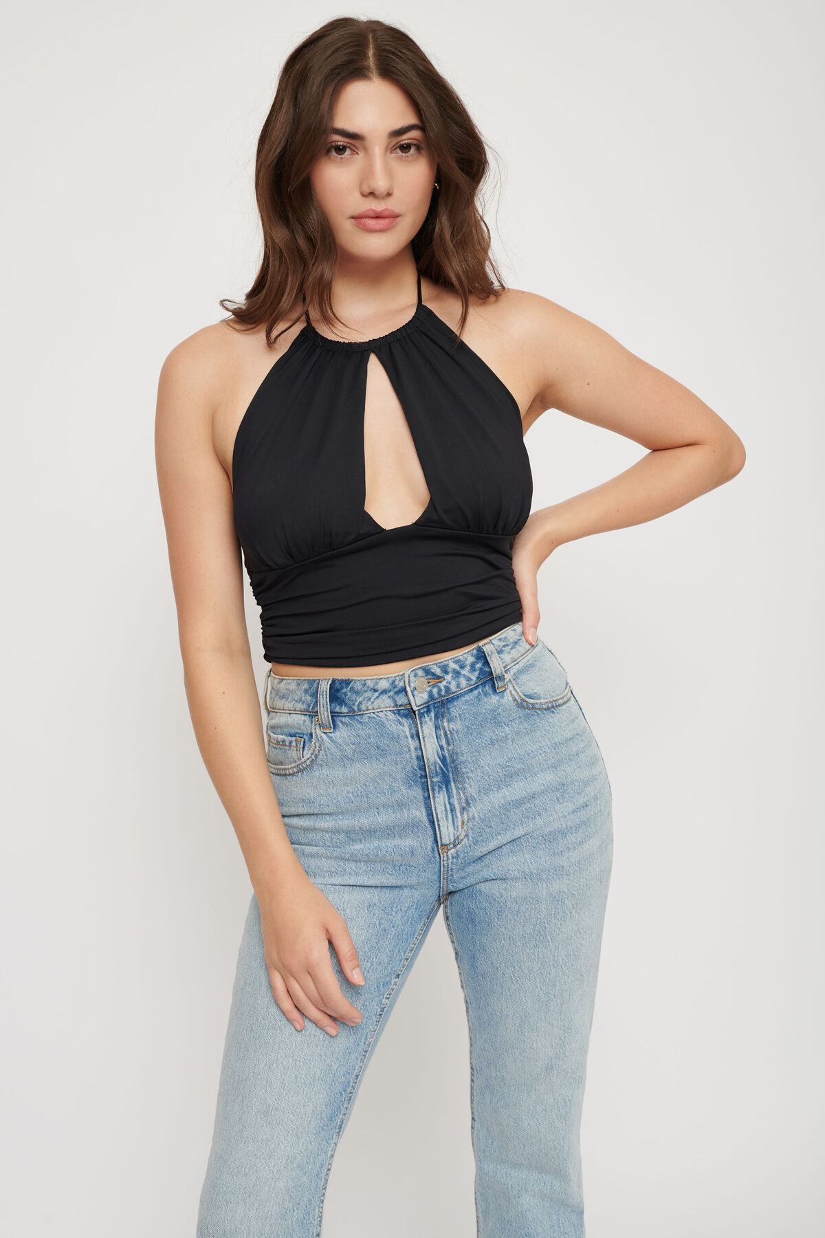 Dynamite Halter Cross Over Crop Top - 10006747106V