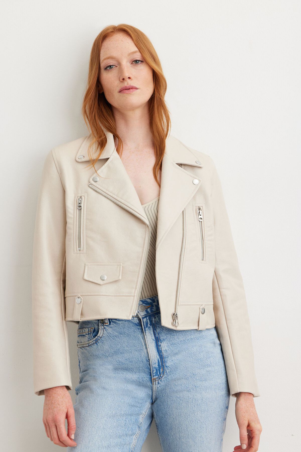 Faux Leather Moto Jacket | Dynamite