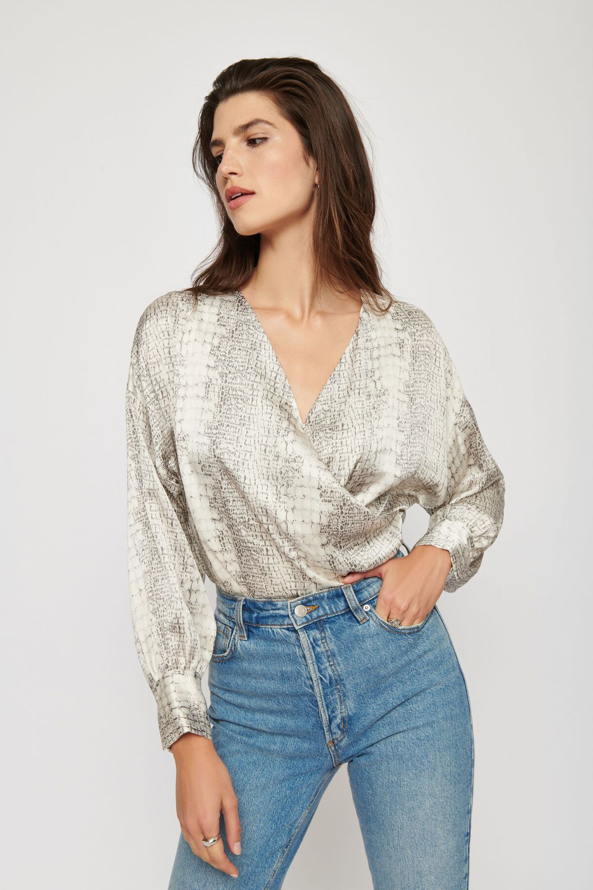 Austin Printed Wrap Bodysuit | Dynamite