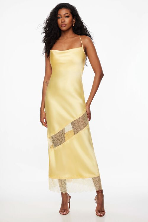 solid light yellow dress