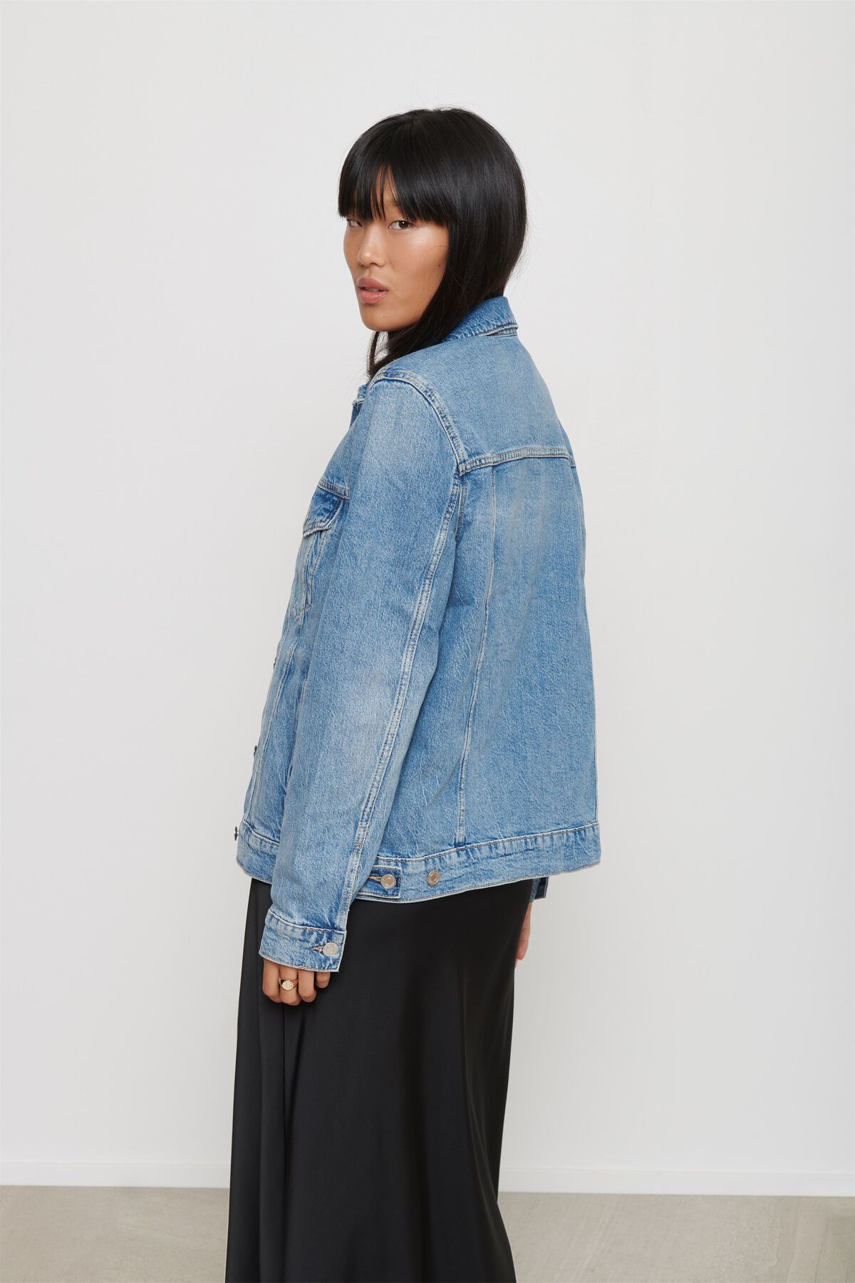 Dynamite Oversized Denim Jacket - 10005441707I