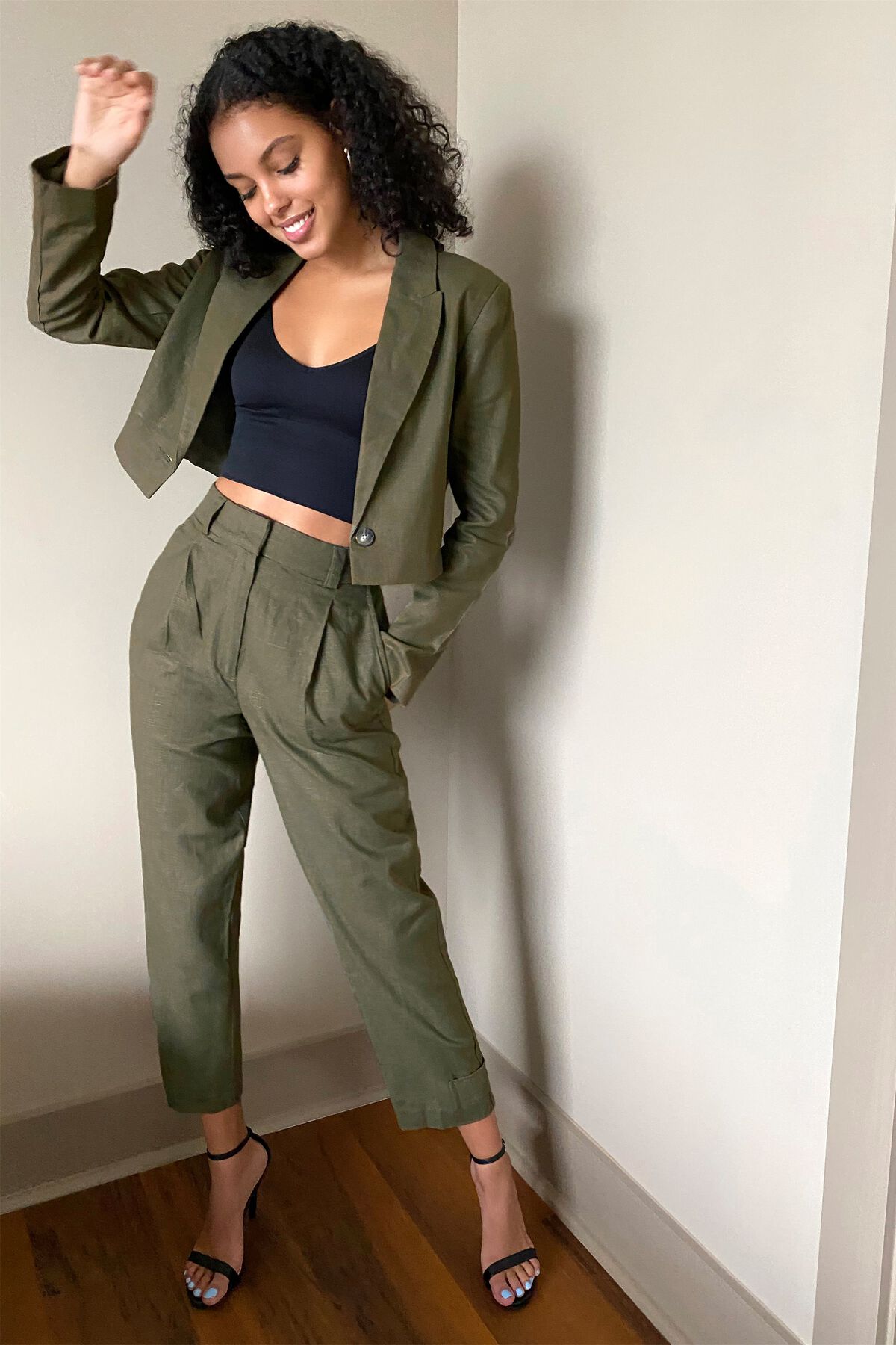 Gigi High-Rise Pant Green | Dynamite