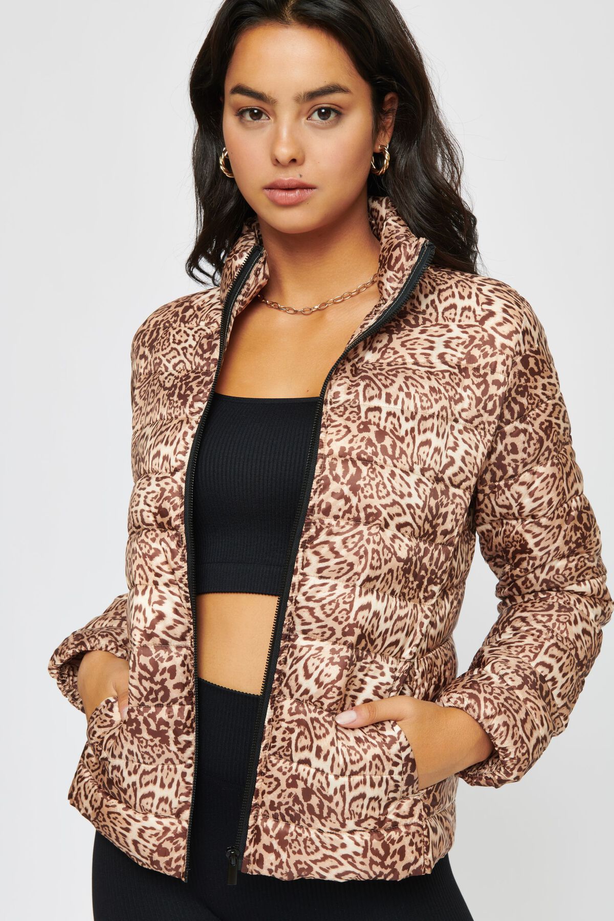 Printed Essential Puffer Jacket | Dynamite