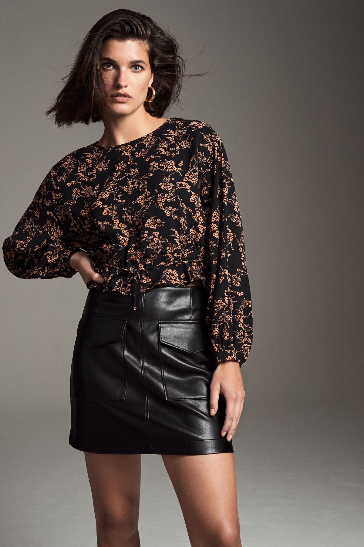 Dynamite Long Sleeve Wrap Blouse - 1000690454K6