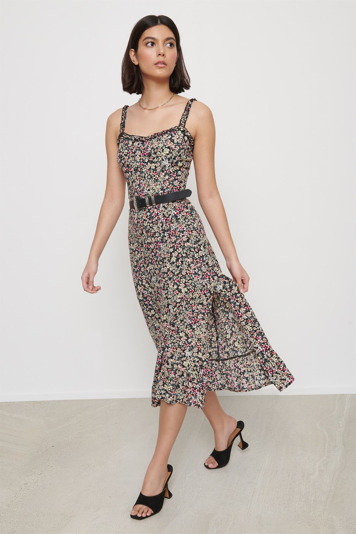 Ruffle Maxi Dress Coral | Dynamite