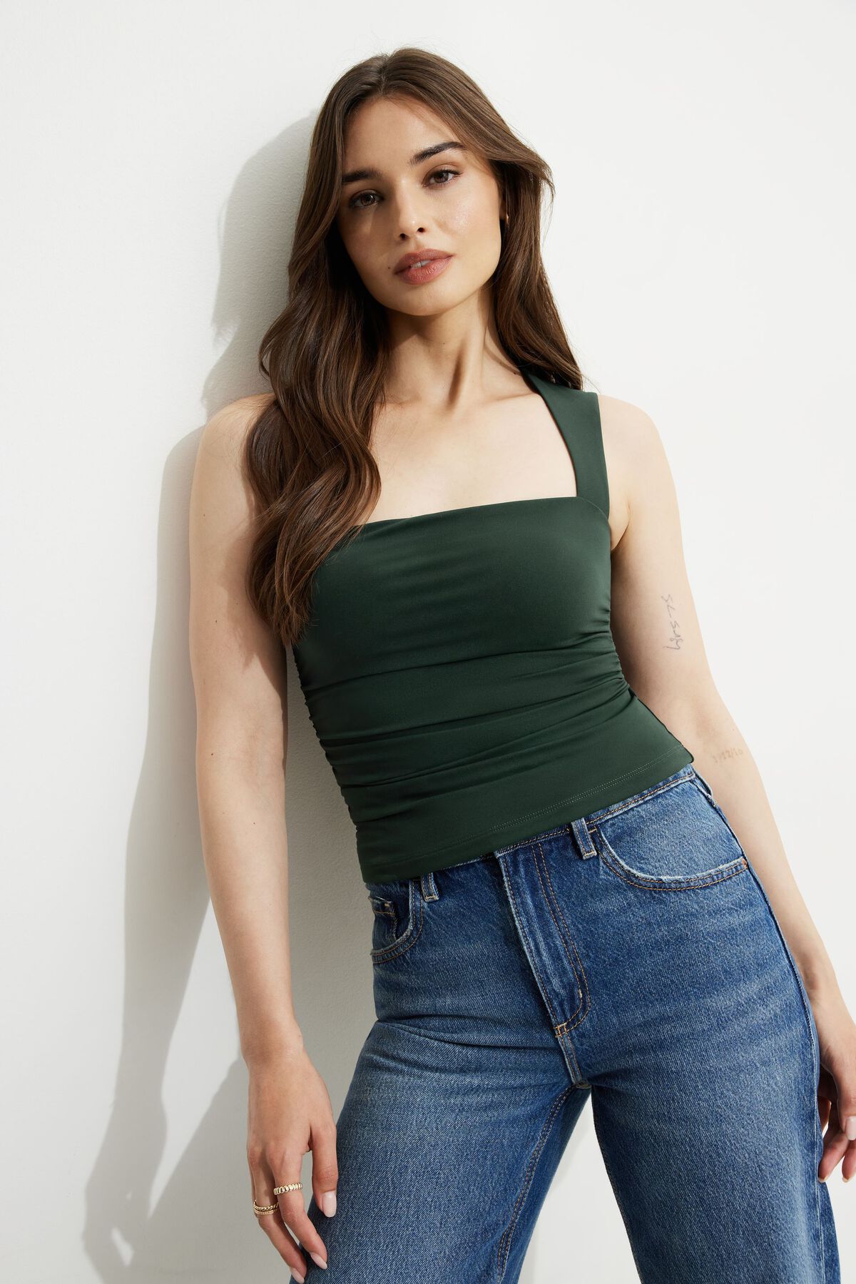 Cherry Bolero Tank Top Green | Dynamite
