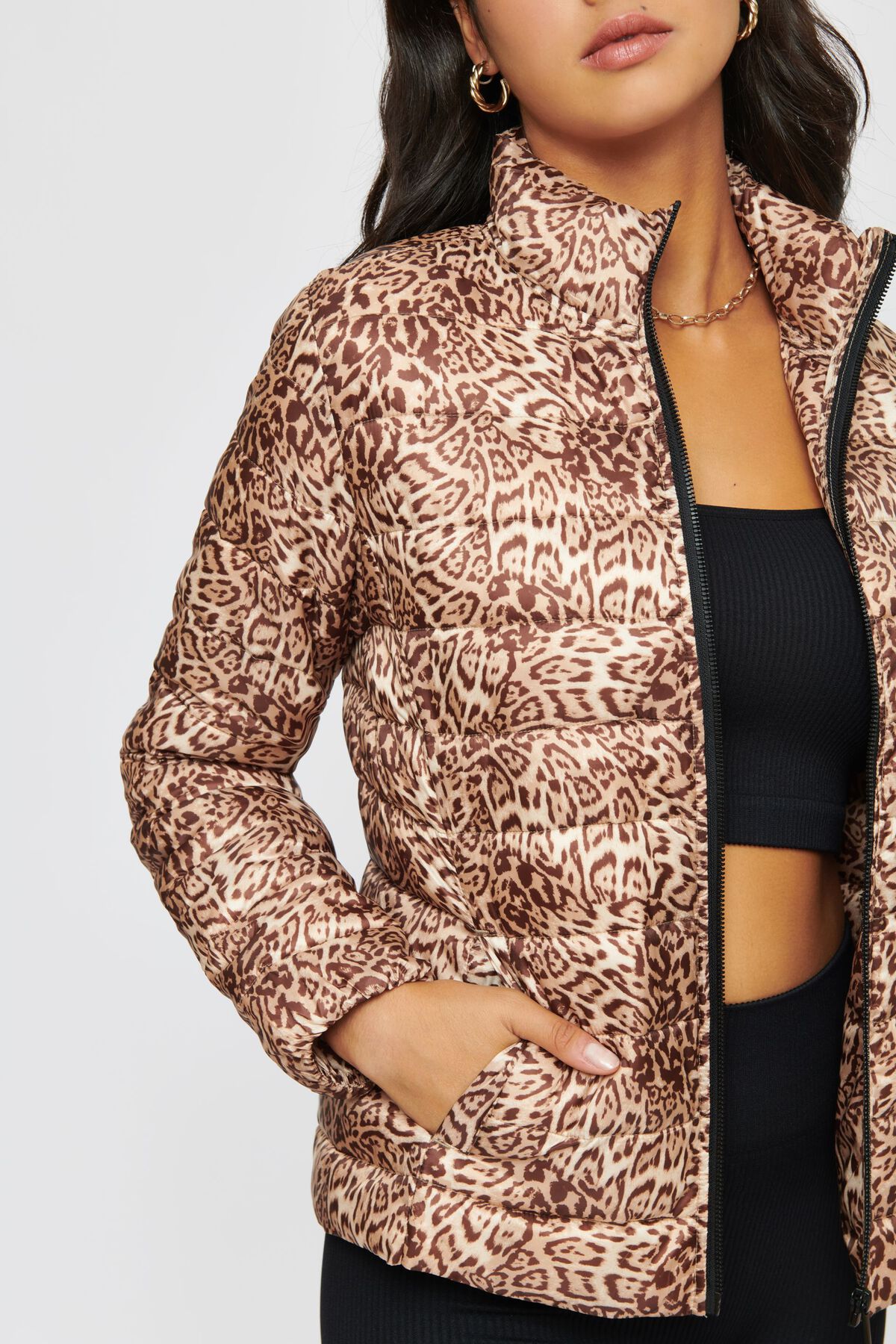 Dynamite Printed Essential Puffer Jacket - 1000608833EN