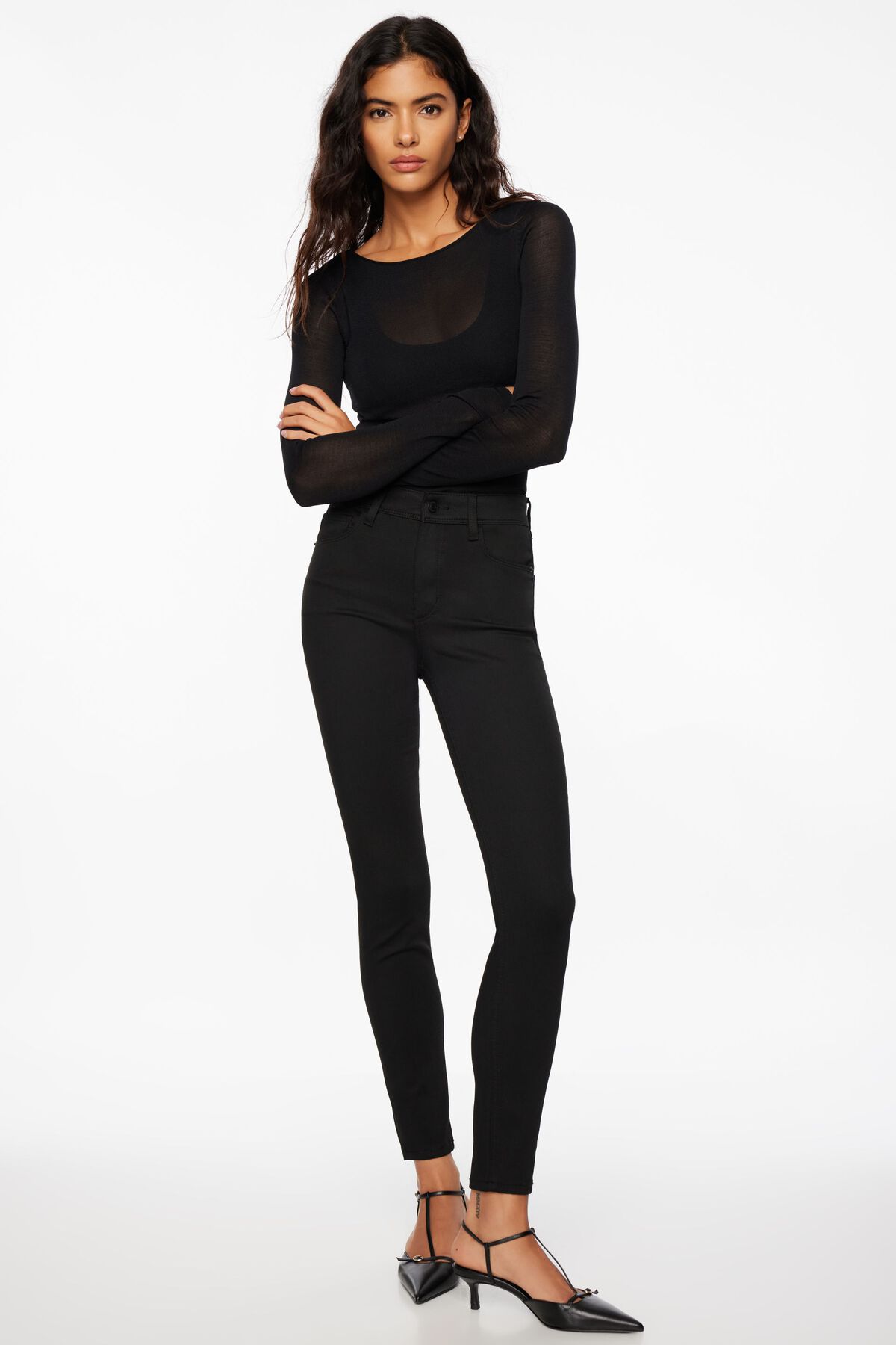 Kate High Waisted Skinny Jeans Black | Dynamite