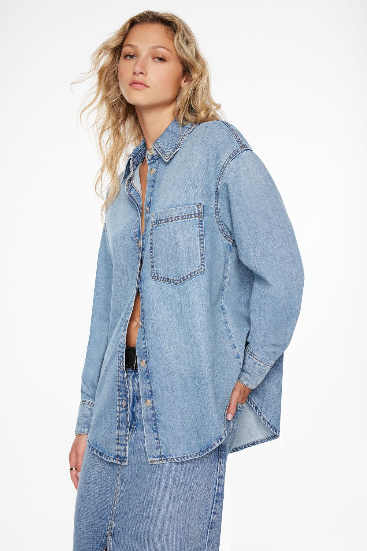 Denim Button Up Shirt Blue | Dynamite