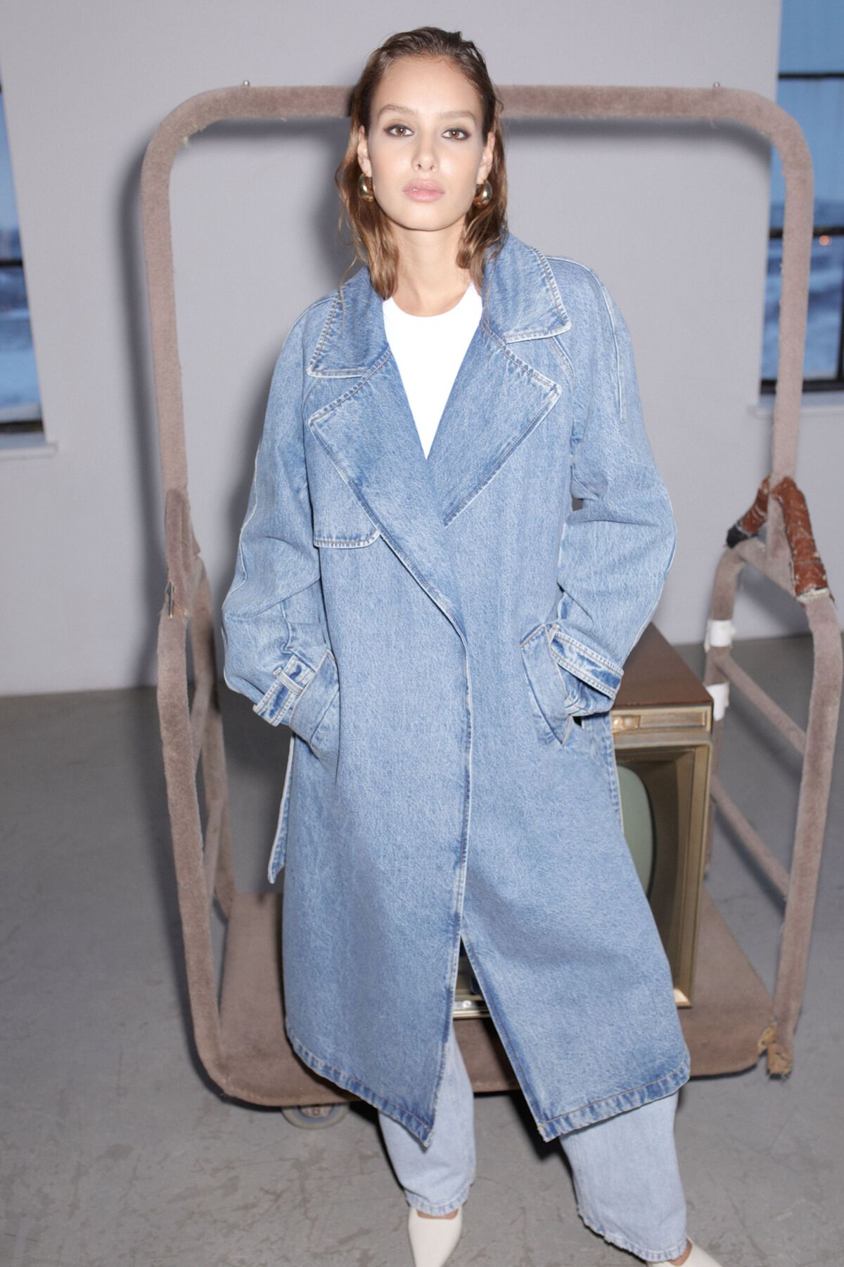 Denim Trench Coat Blue | Dynamite