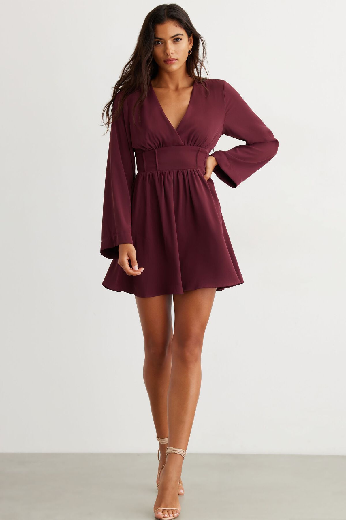 Flora Long Sleeve Flare Dress | Dynamite