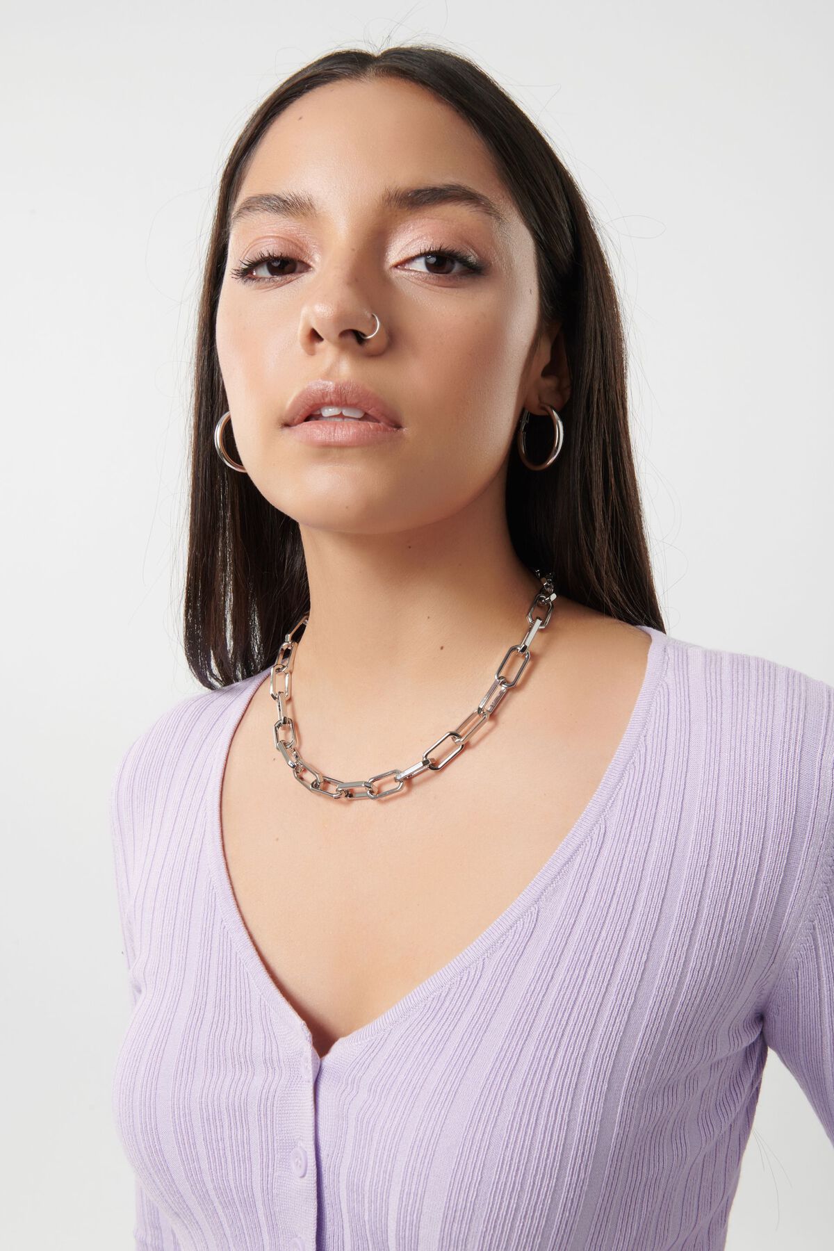 Dynamite Paper Clip Choker Necklace - 1000634510V3