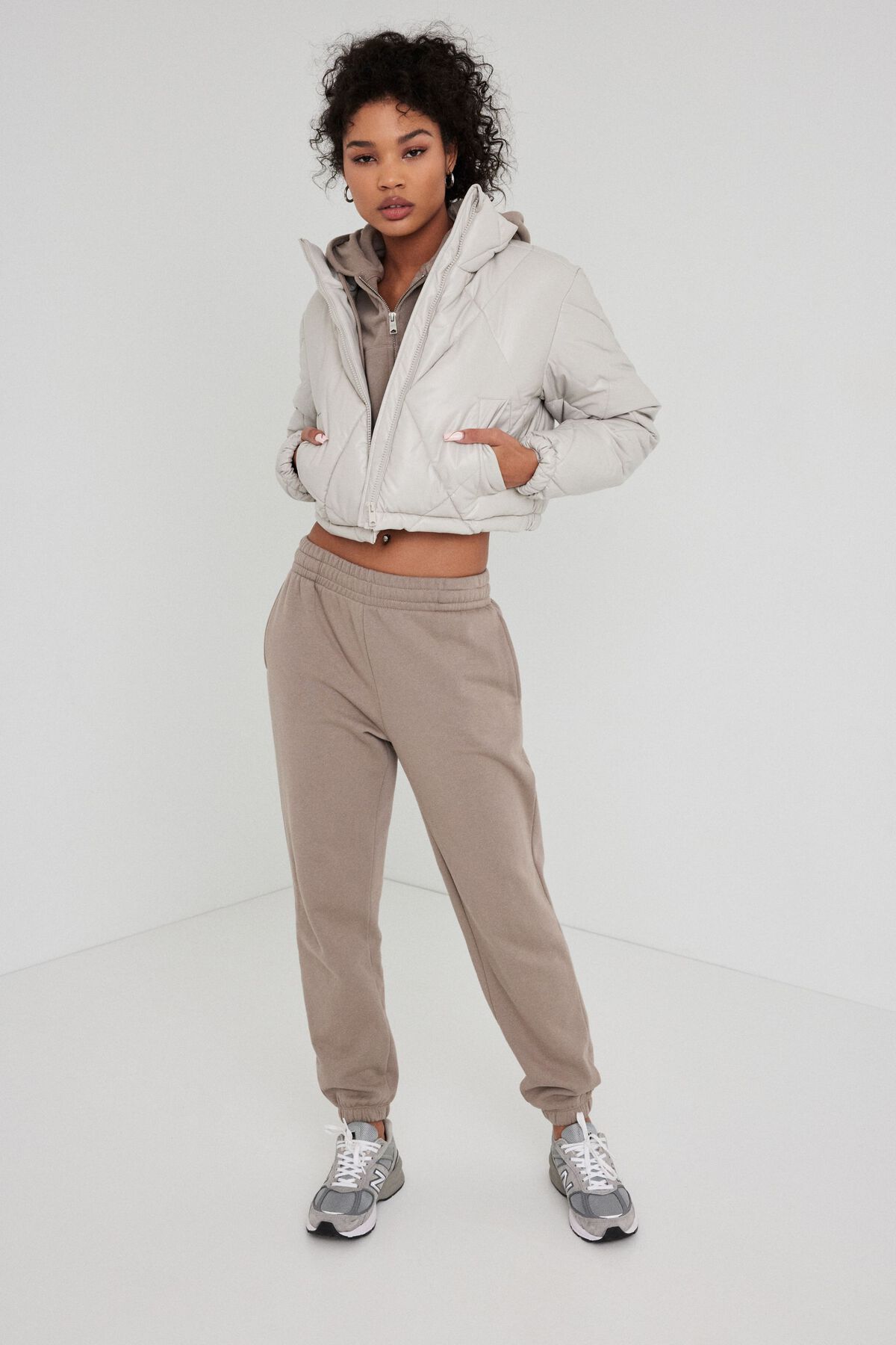 Faux Leather Quilted Puffer Jacket | Dynamite