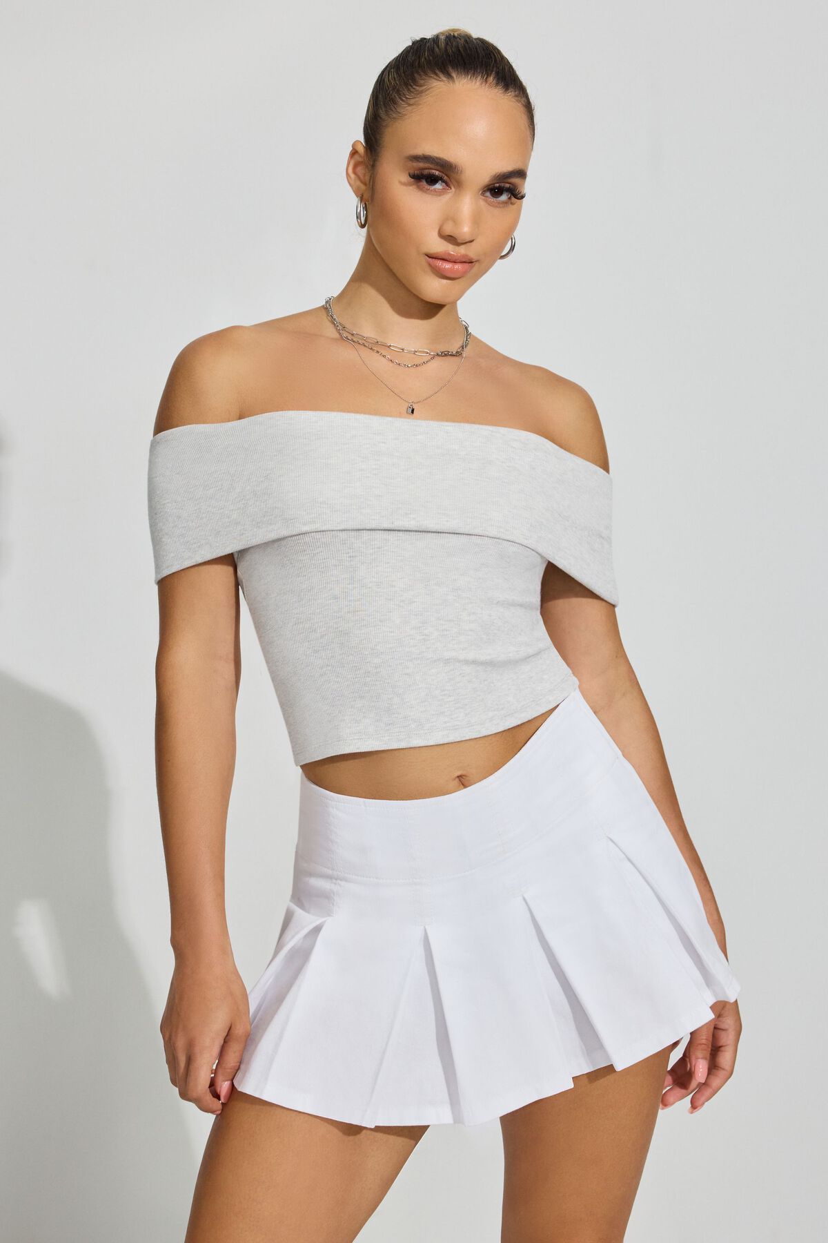 Lexi Pleated Skort White | Dynamite