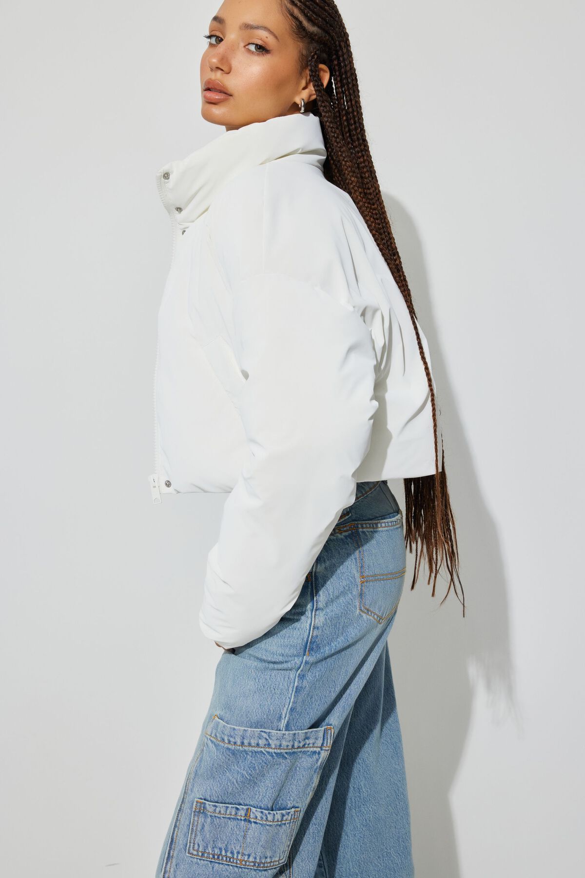 Padded Puff Jacket White | Dynamite