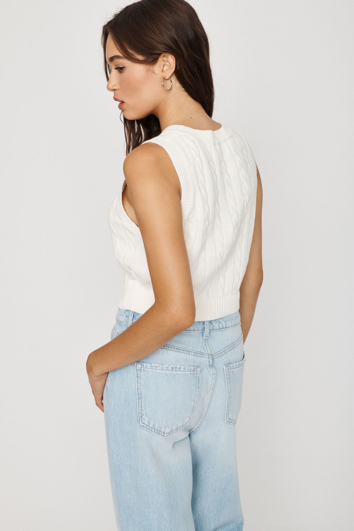 Dynamite Samantha Cable-Knit Vest - 10006751903G