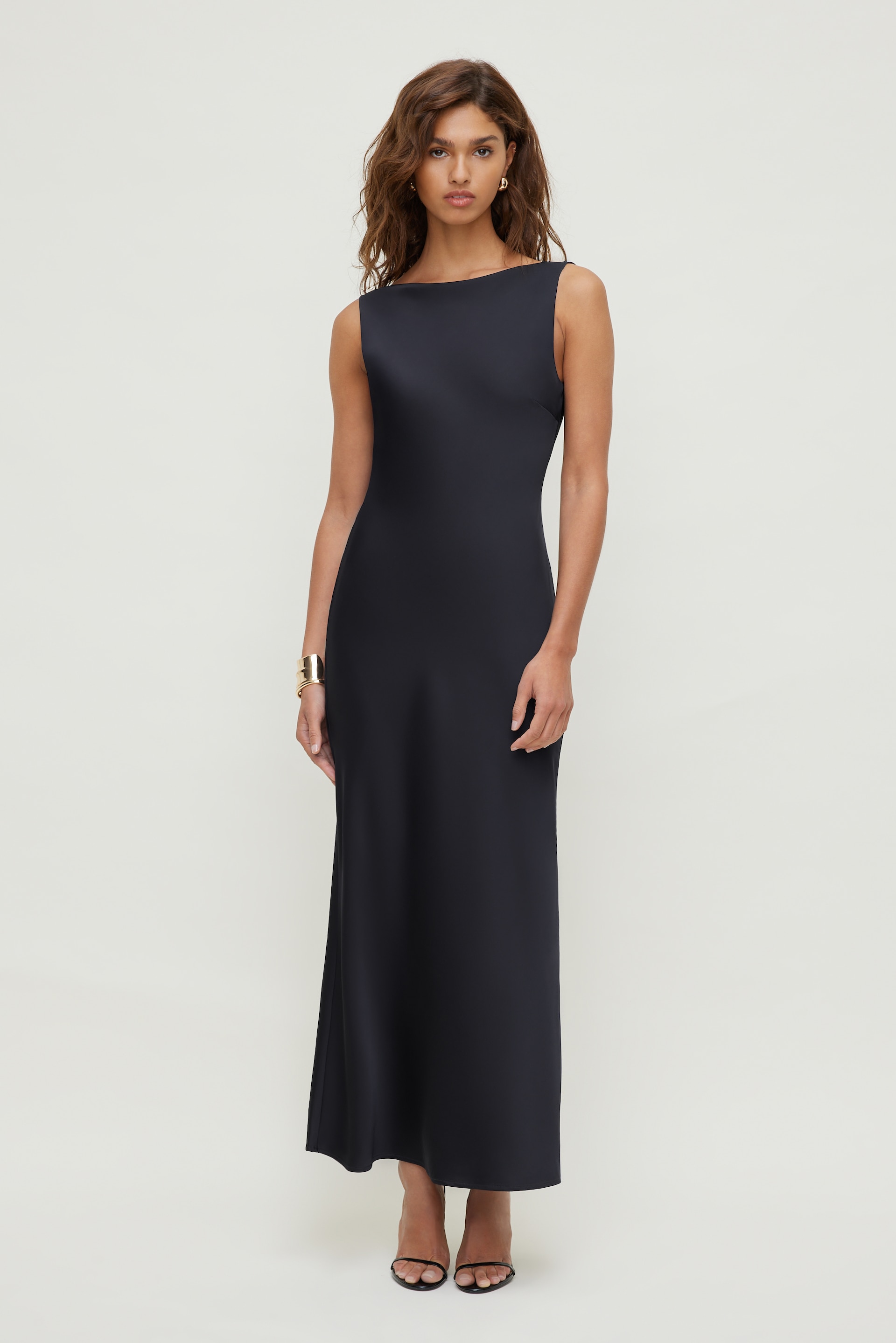 Nora Satin Maxi Slip Dress Blue | Dynamite