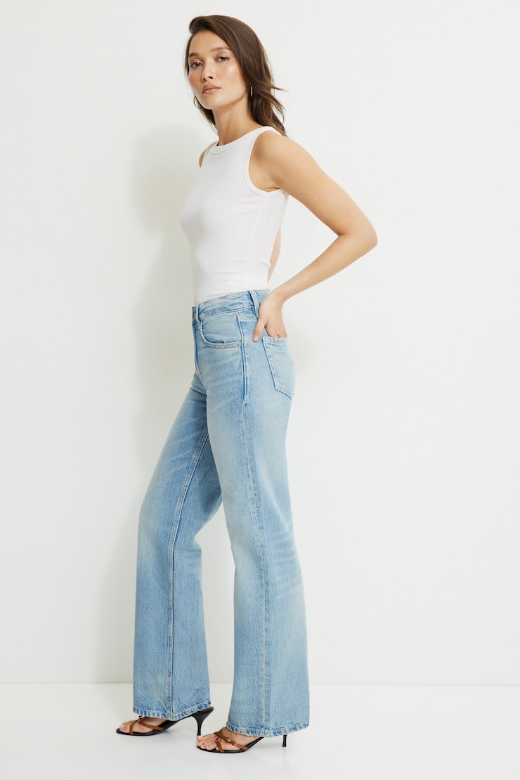 Heidi High Rise Wide Leg Jeans Blue | Dynamite