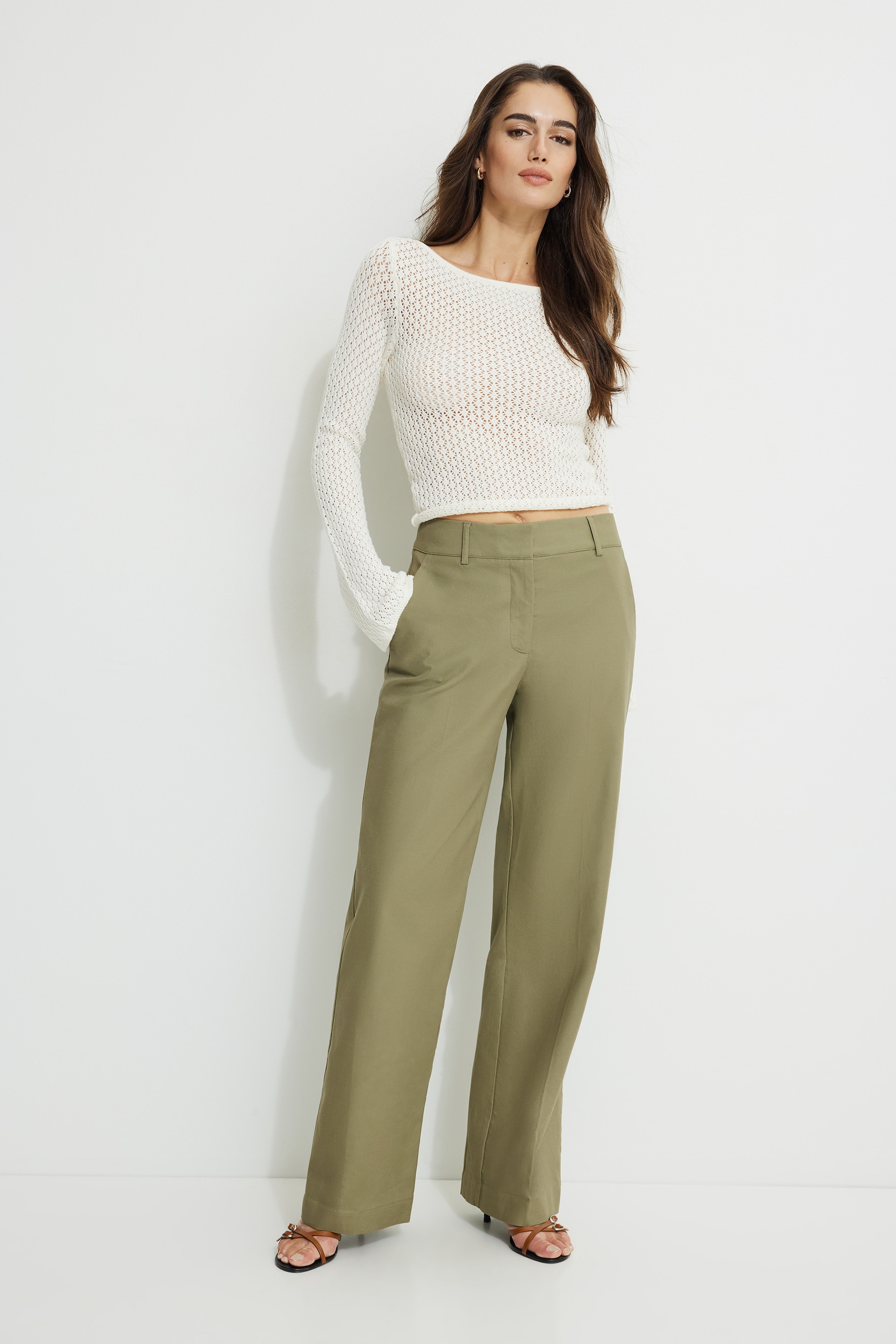 Clean Straight Leg Pants Green | Dynamite