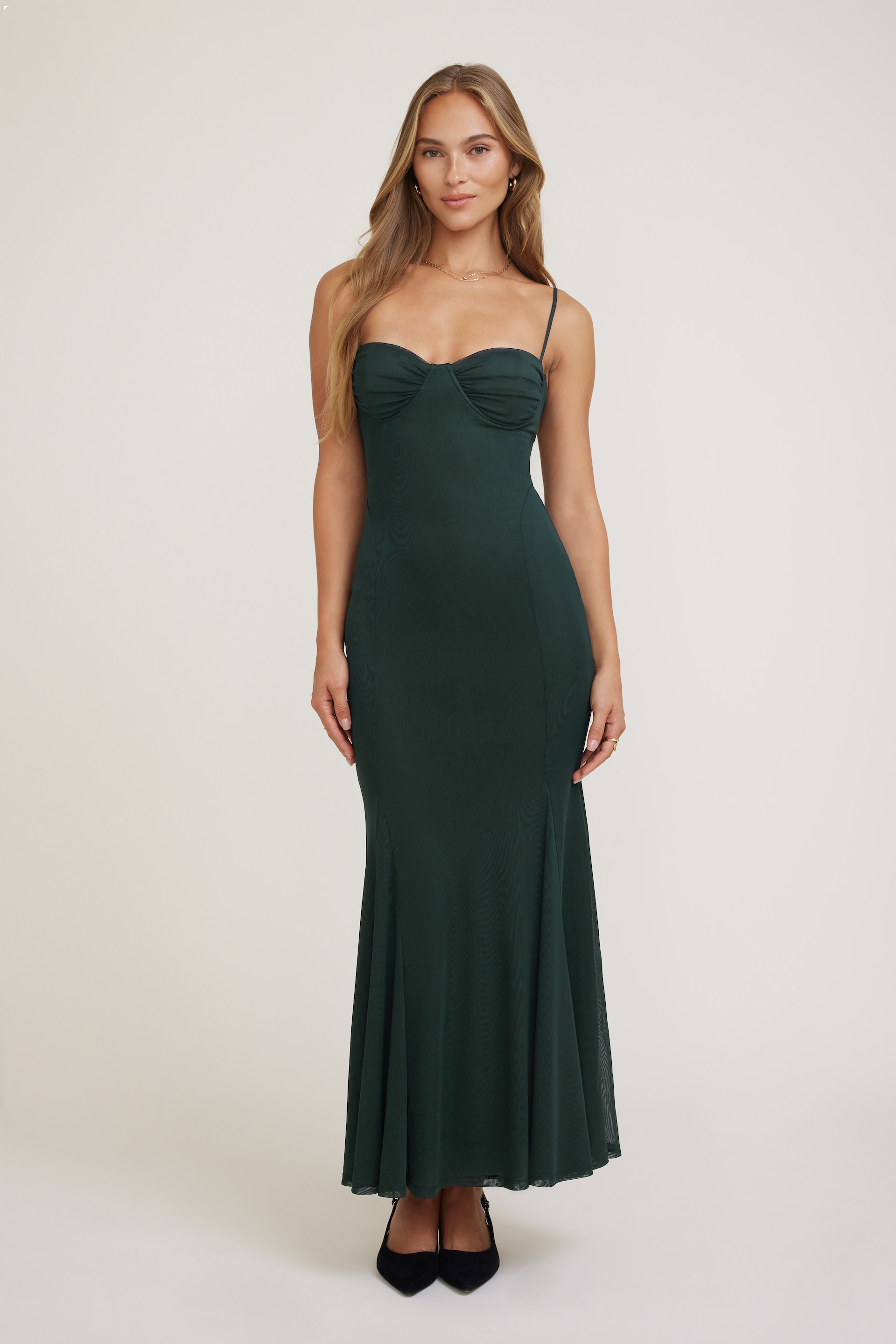 Robe maxi en maille Monet Vert | Dynamite