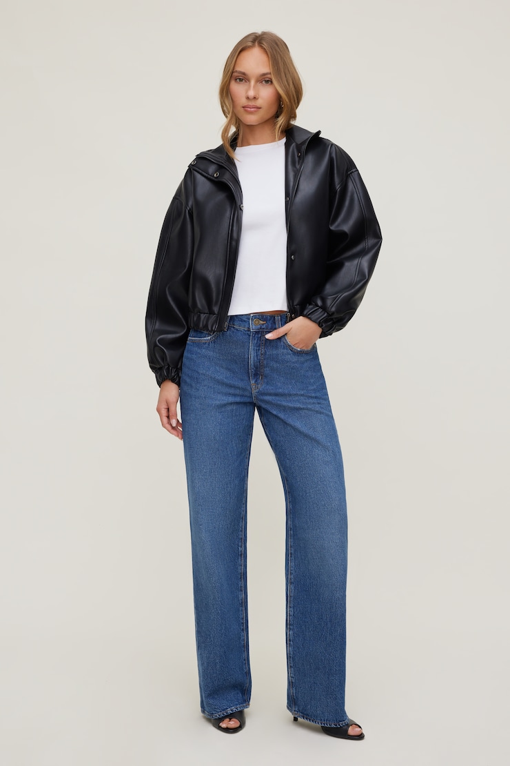 Heidi High Rise Wide Leg Jeans Blue | Dynamite