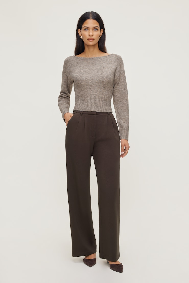 Alex Anywear Wide Leg Pants Brown | Dynamite