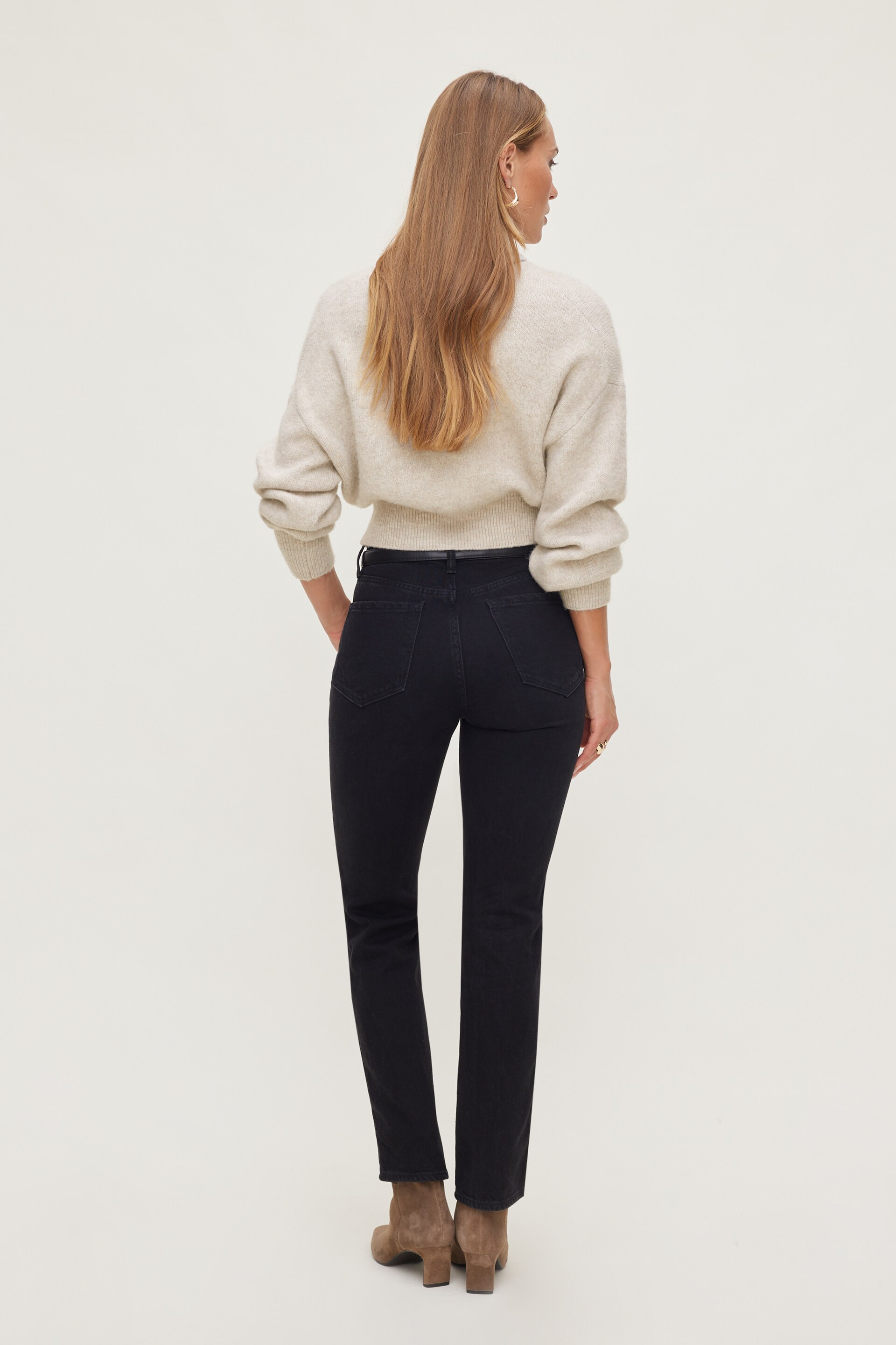 Frenchie High Rise Slim Leg Jeans Black | Dynamite