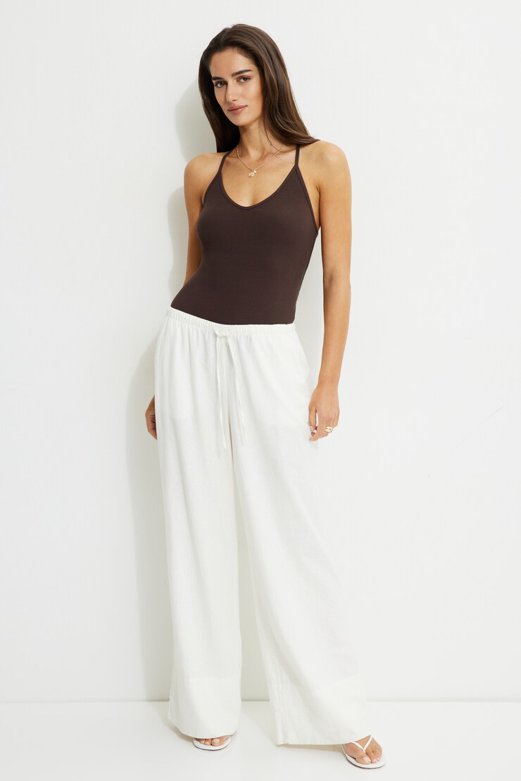 Ribbed Racerback Camisole Brown | Dynamite